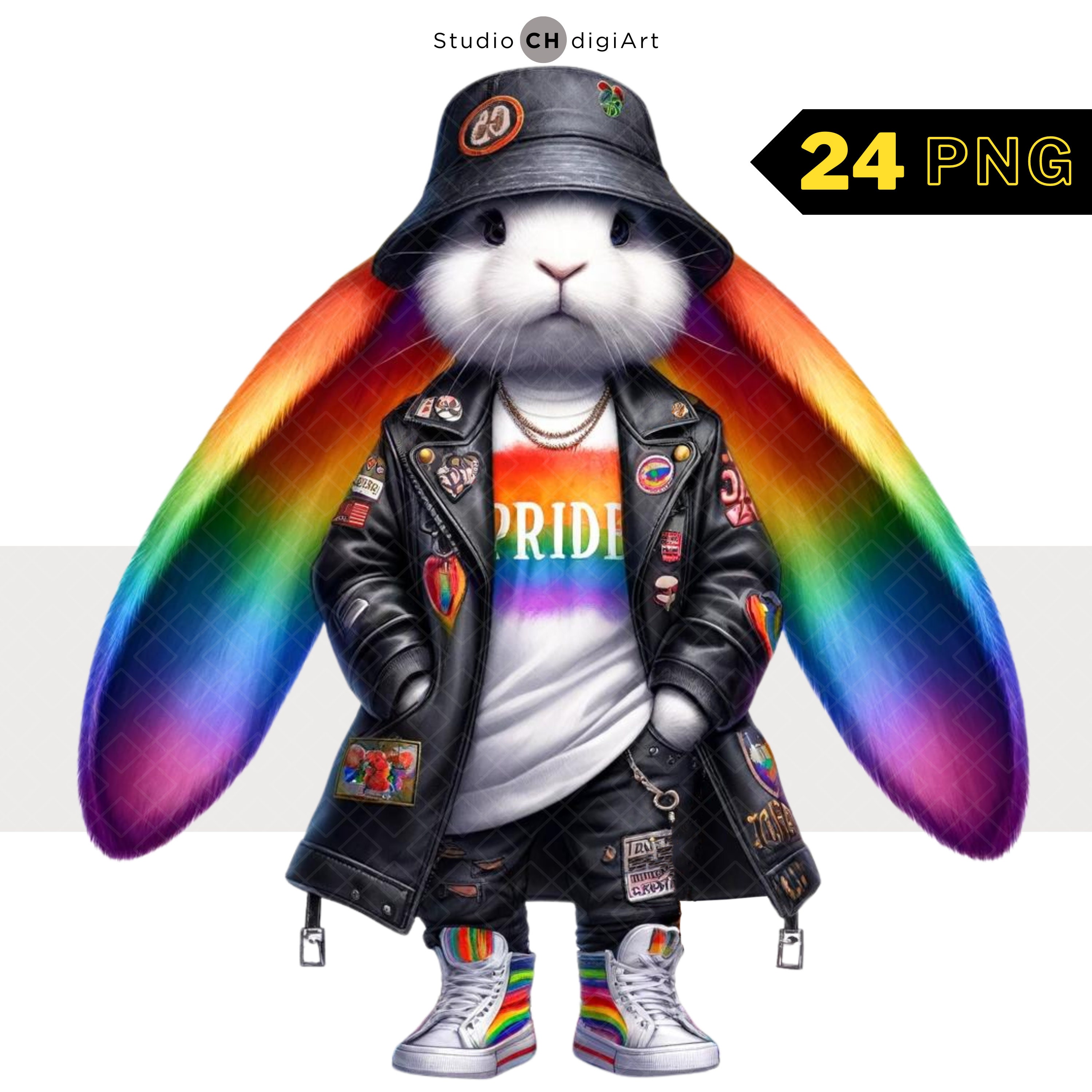 Pride Bunny Clipart, Cute Bunny PNG, Hip Hop Bunny PNG, Bunny ...