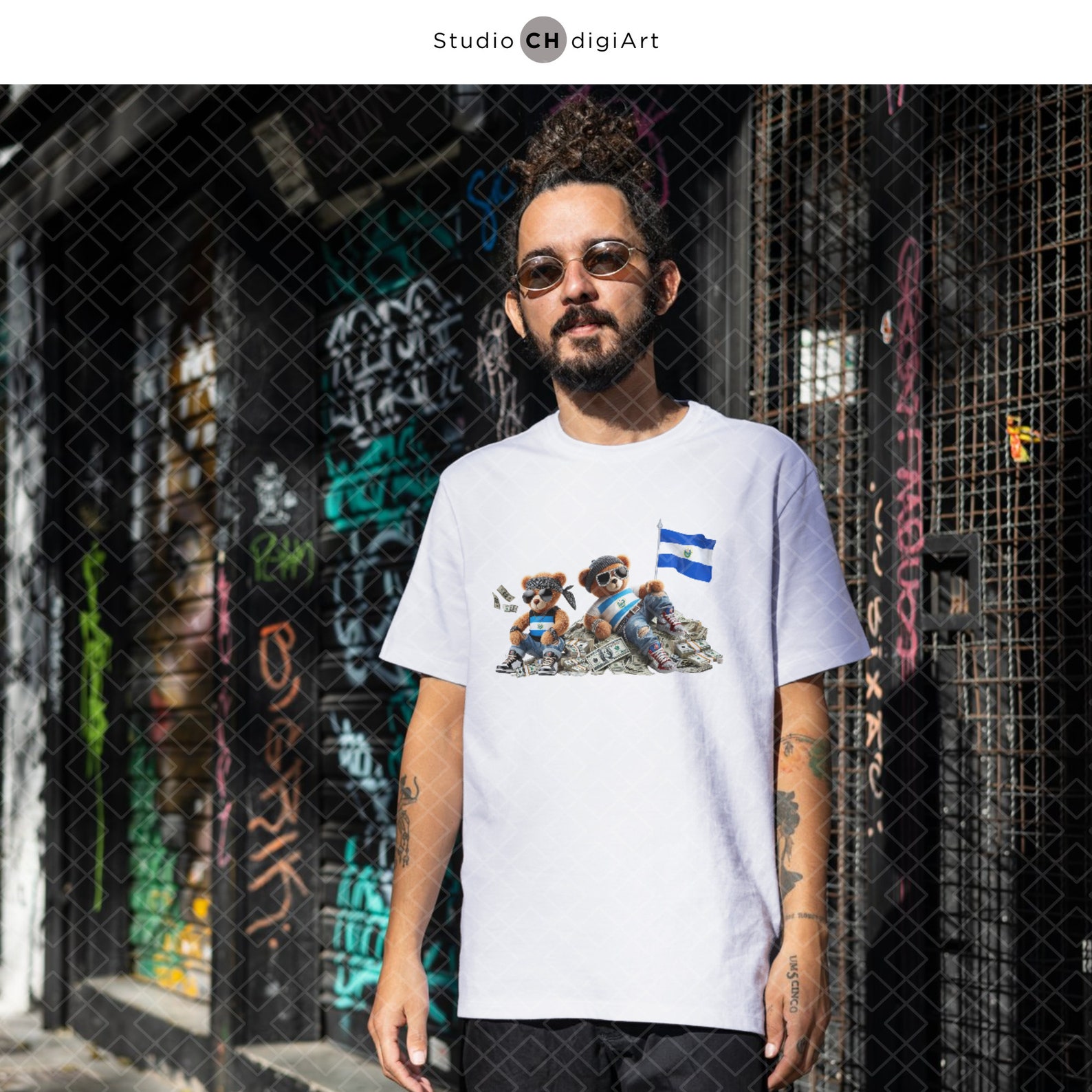 Hip Hop El Salvador Bear Clipart, 3D Boy Teddy Bear PNG, El Salvador ...