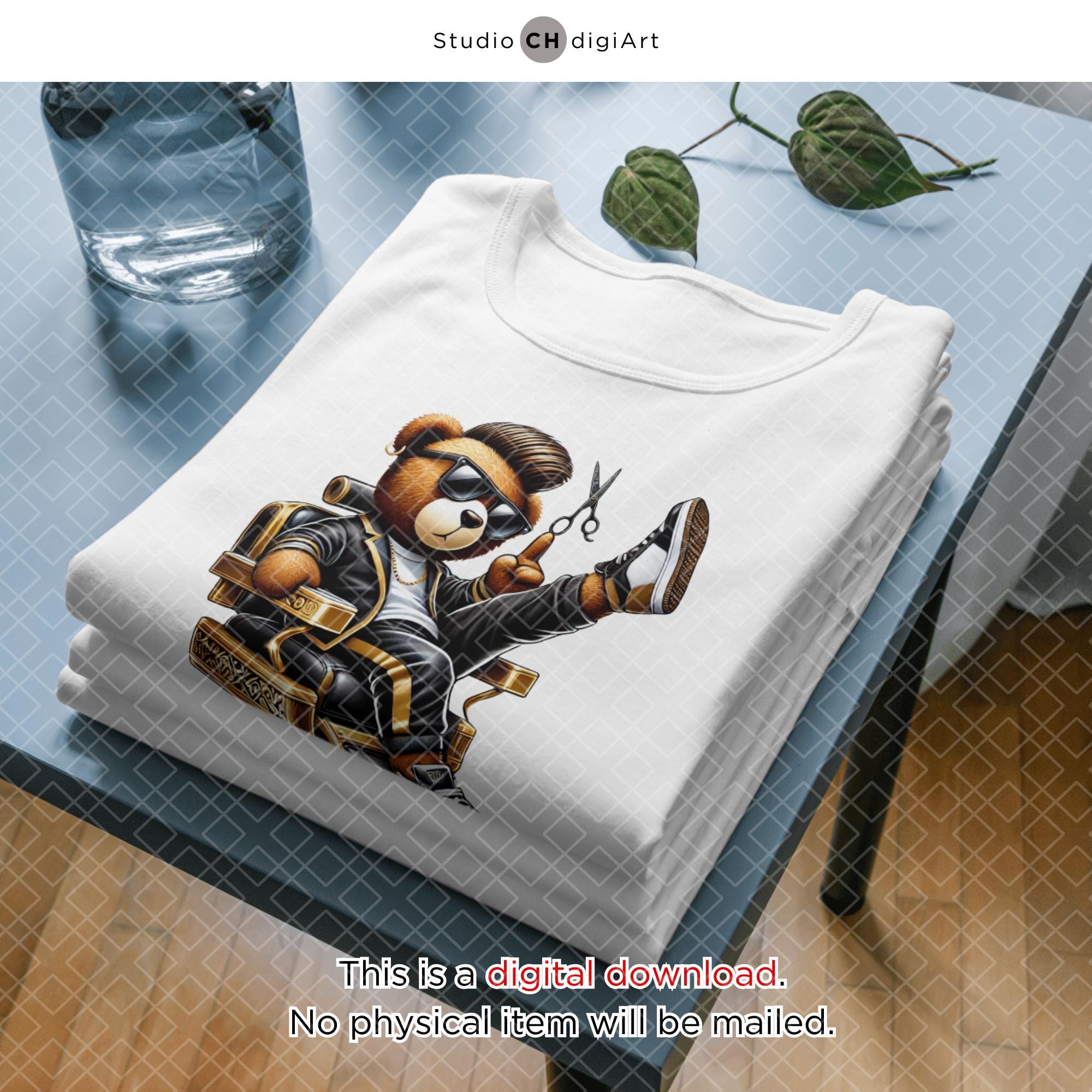 Hip Hop Teddy Bear Barber Clipart, Barber Vintage, Barber PNG, Barber ...