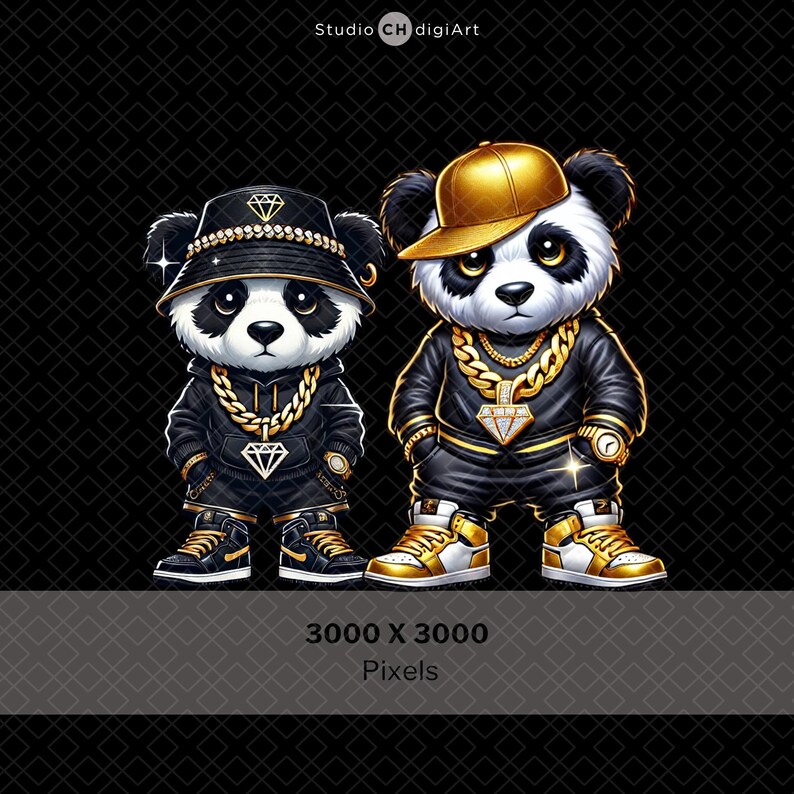 3D Hip Hop Panda Clipart, Panda PNG, 3D Teddy Bear, Hip Hop Bear PNG ...