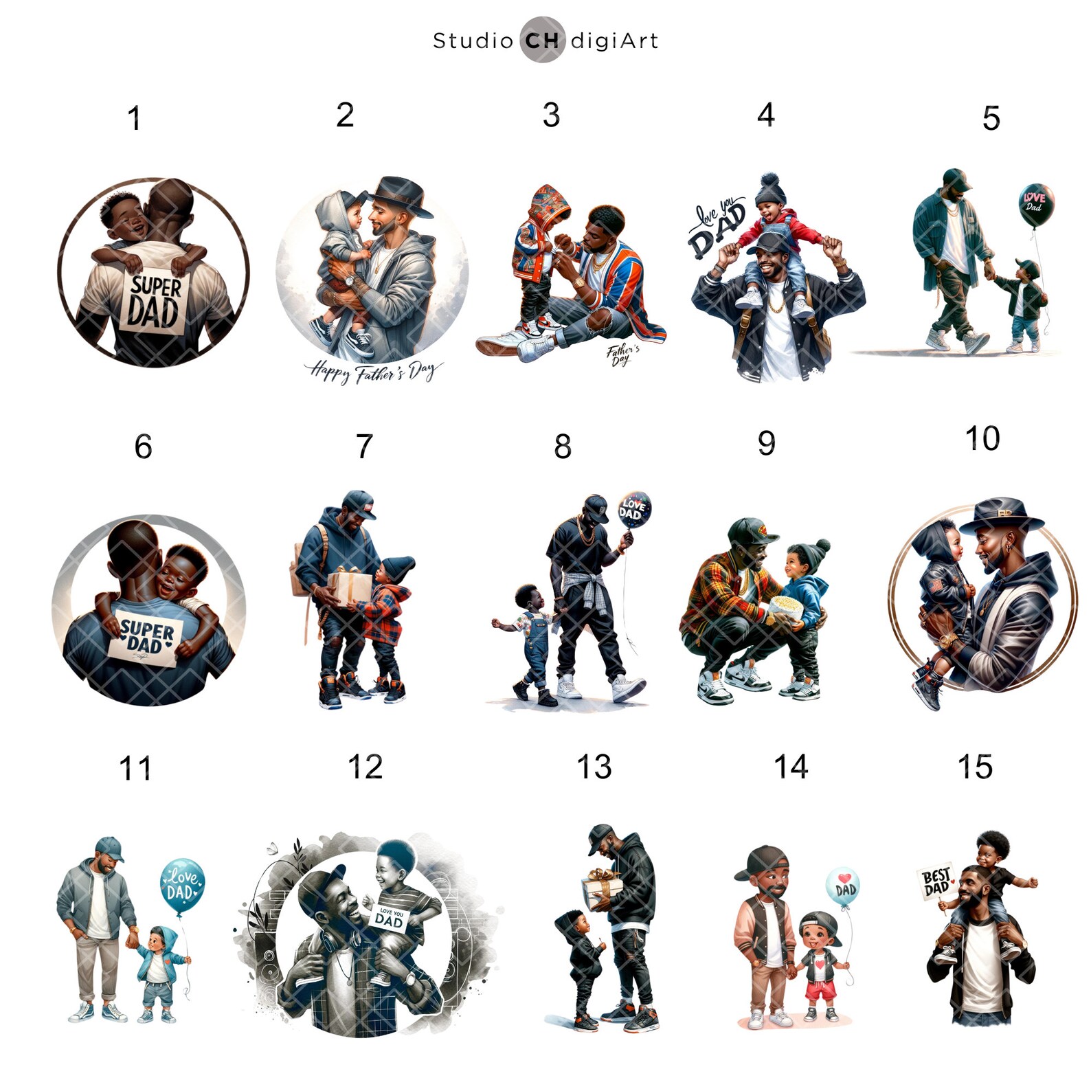 Black Father's Day Clipart, Dad and Son PNG, Fatherhood PNG, Daddy ...