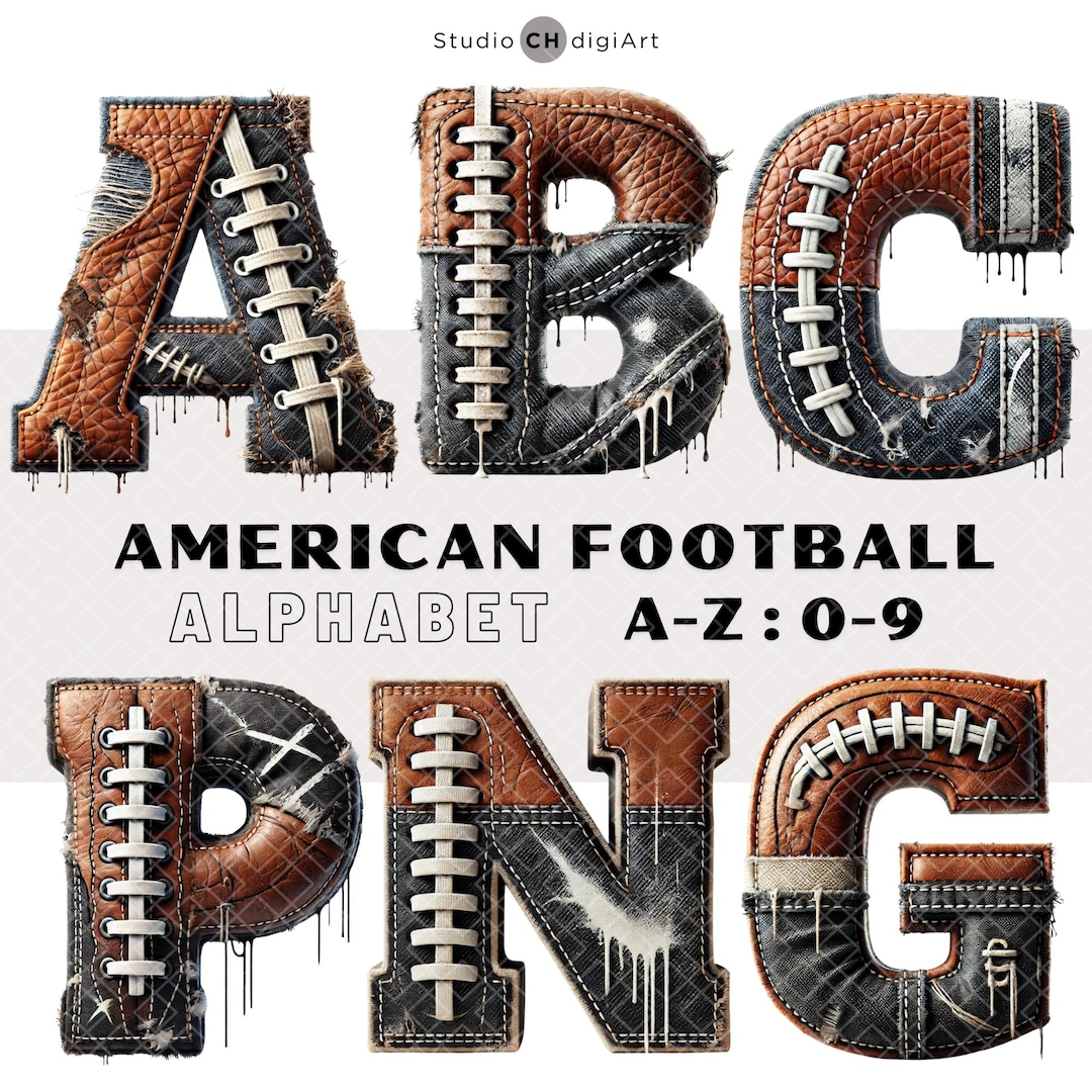 American Football Alphabet PNG, 3D Football Font, Football Letter ...