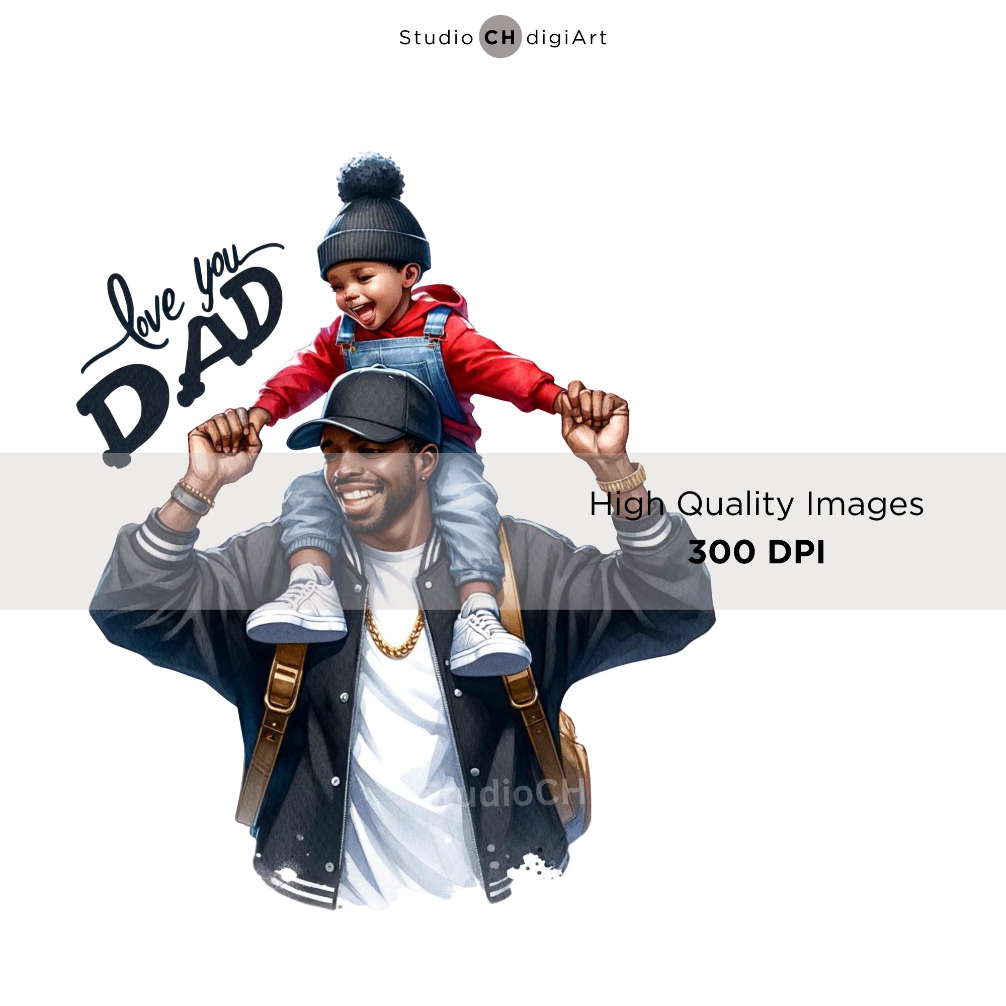 Black Father's Day Clipart, Dad and Son PNG, Fatherhood PNG, Daddy ...