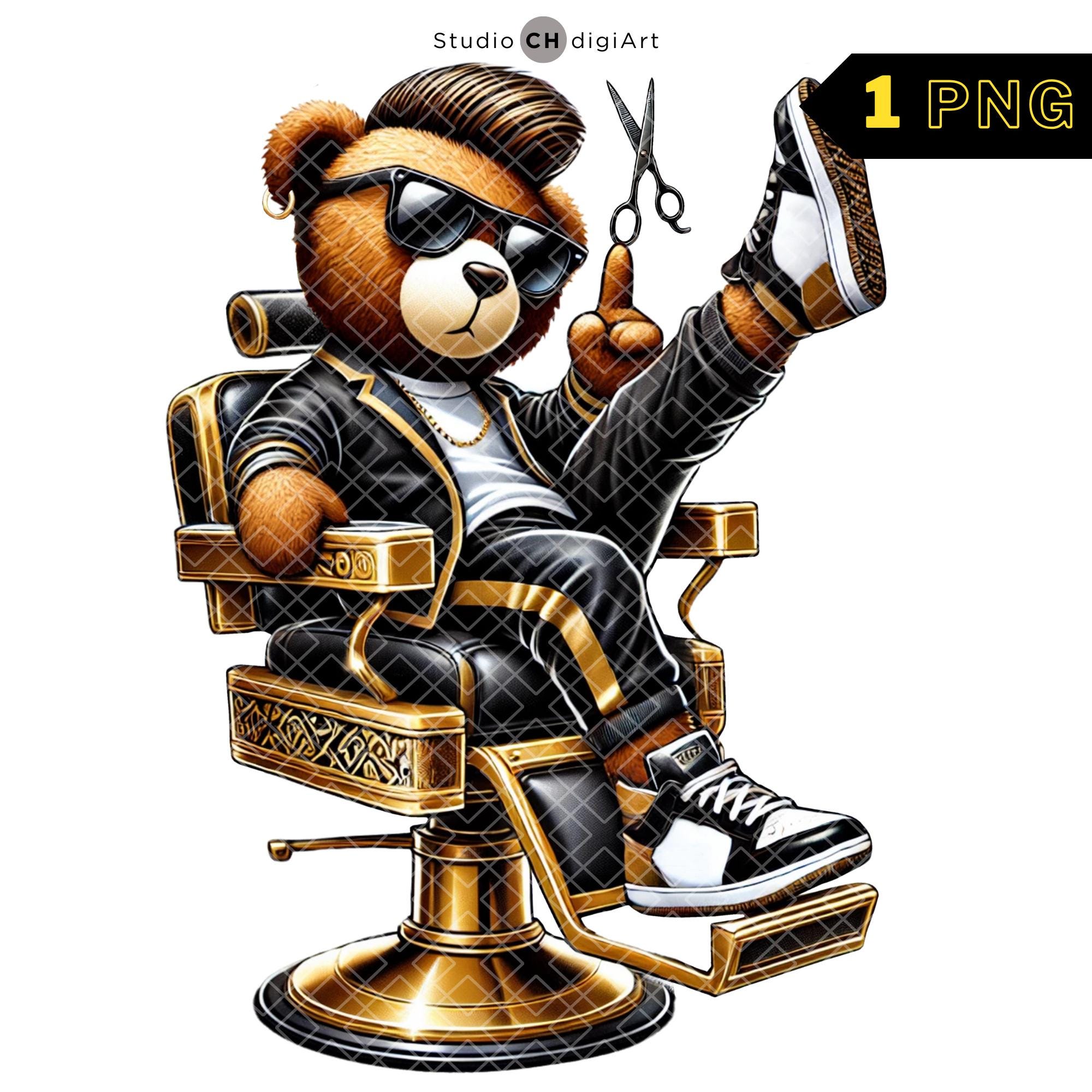Hip Hop Teddy Bear Barber Clipart, Barber Vintage, Barber PNG, Barber ...
