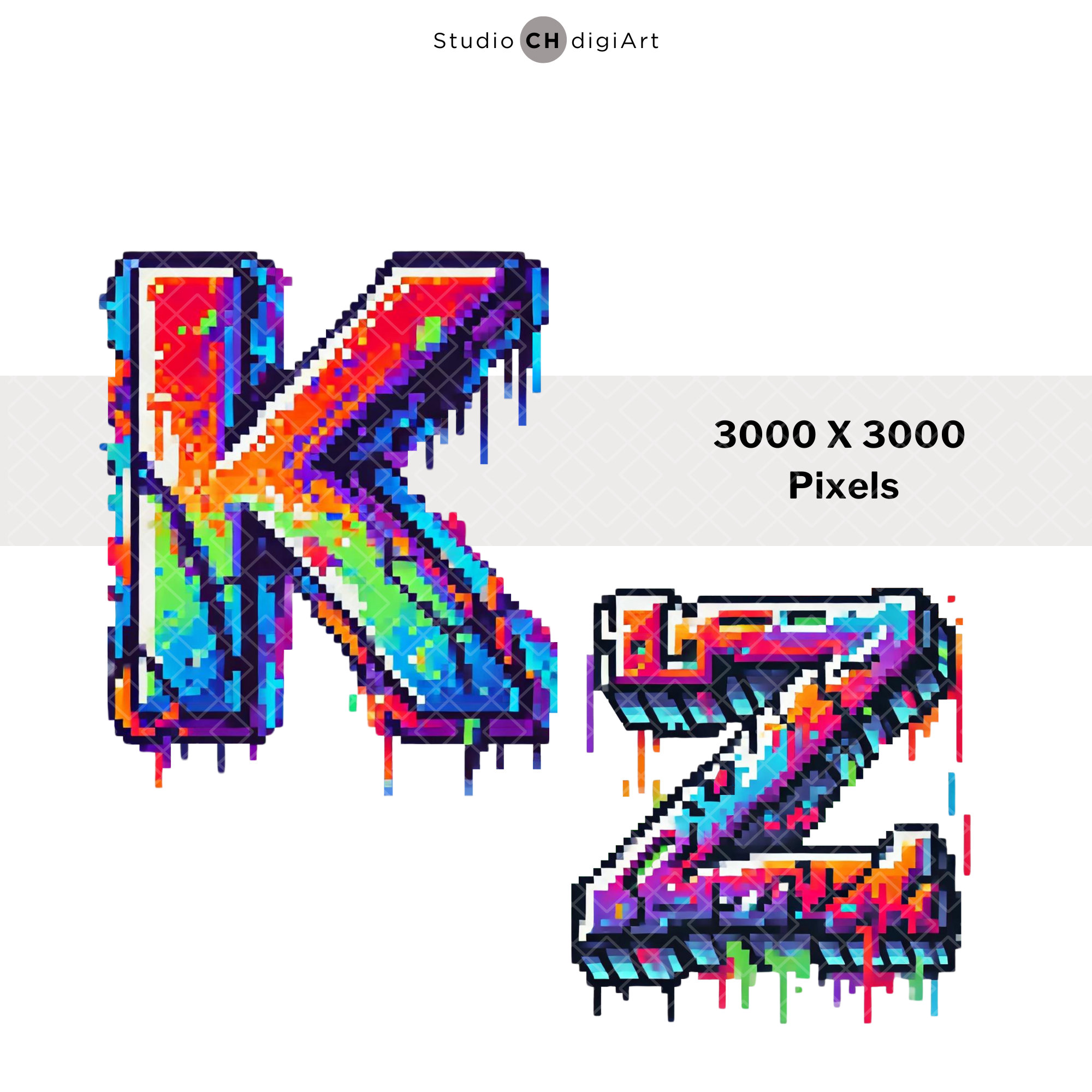 Pixel Graffiti Alphabet Letters & Numbers, Pixel Alphabet PNG, Graffiti ...
