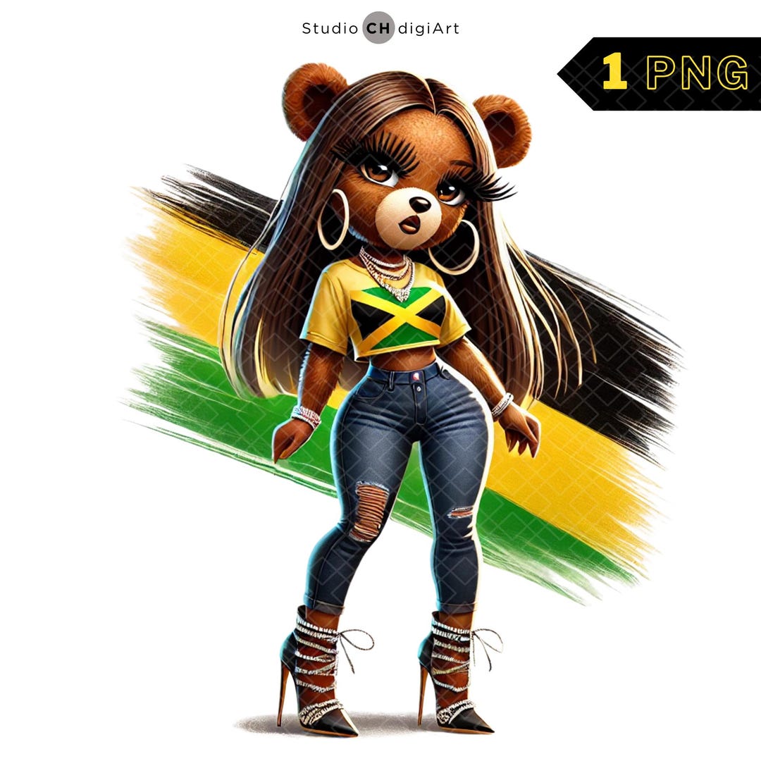 Jamaican Girl Bear PNG, Jamaican Pretty Women Clipart, Jamaica Flag ...