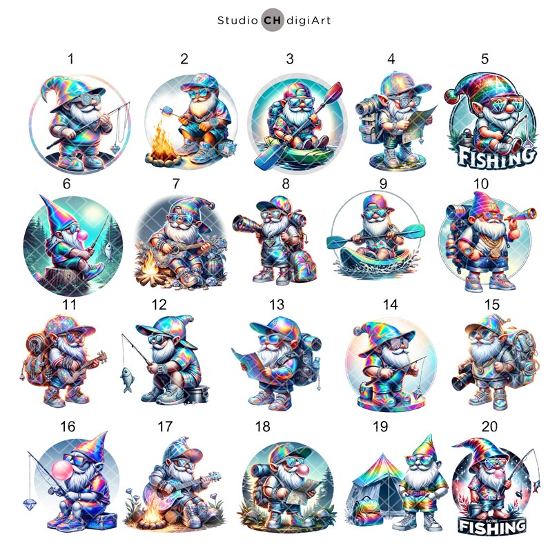 Summer Gnome PNG, Camping Gnome Clipart, Camper Gnome, Gnome Fishing ...
