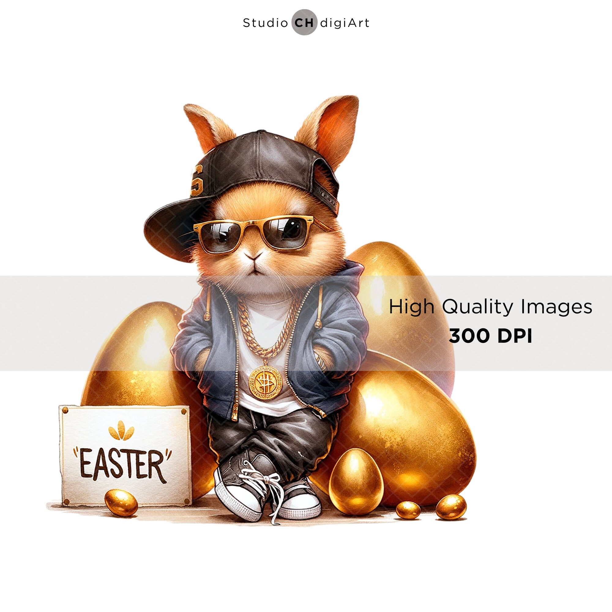Hip Hop Easter Bunny Clipart, Easter Egg, Easter PNG ,easter Watercolor ...