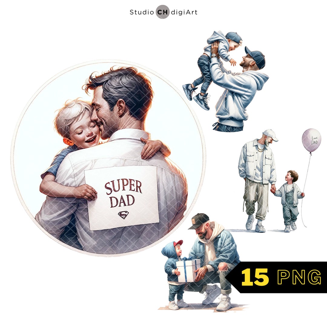 Father's Day Clipart, Hip Hop Daddy & Son PNG, 15 Fatherhood PNG ...
