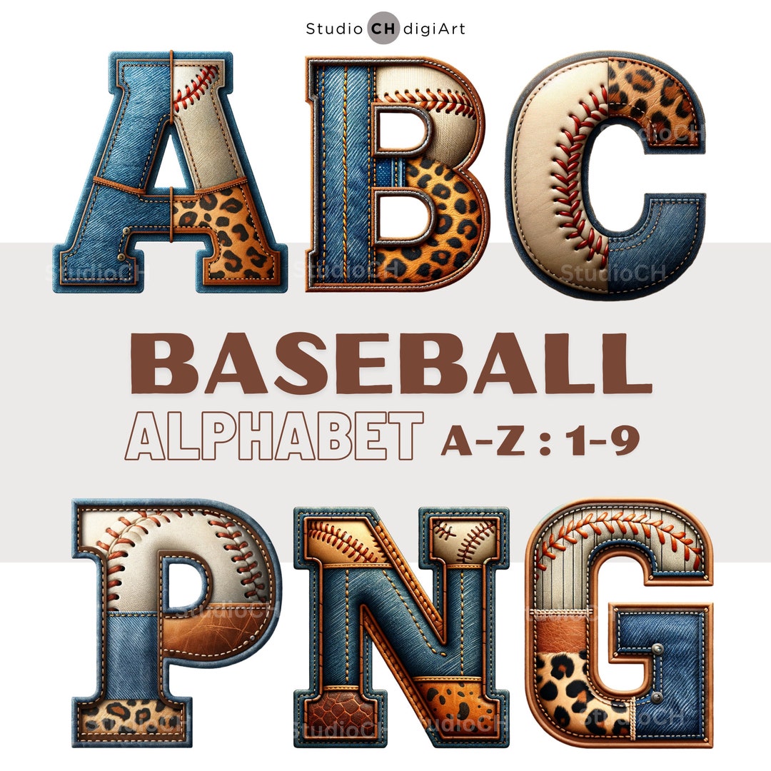 Baseball-leopard Alphabet PNG, 3D Baseball Font PNG, Baseball Letter ...