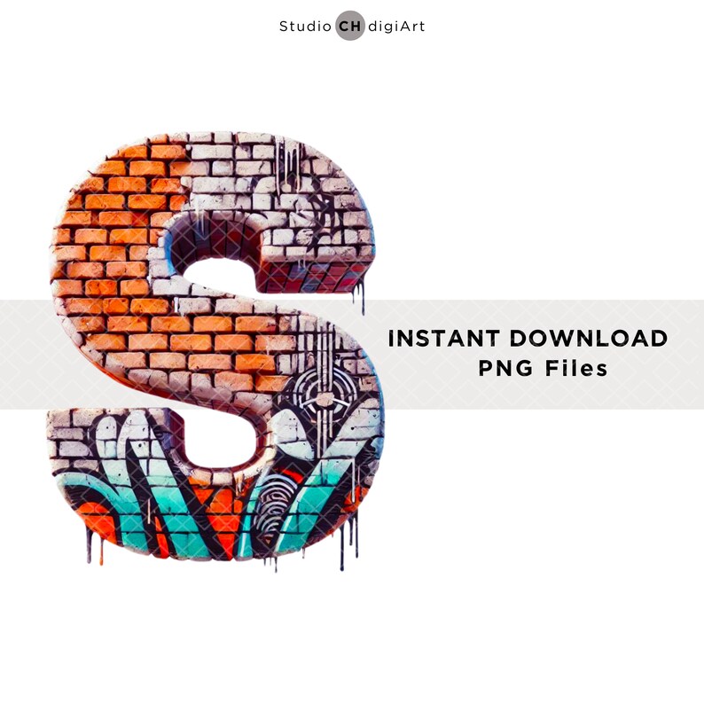 Graffiti Brick Alphabet Letters & Numbers, Graffiti Alphabet PNG, Brick ...