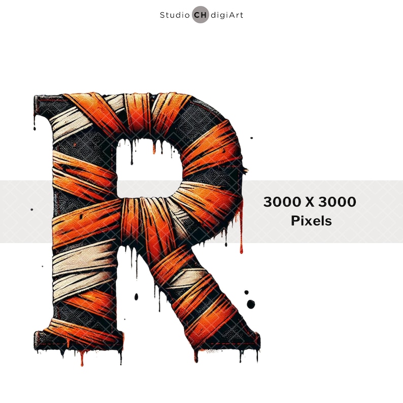 Mummy Halloween Alphabet Letters & Numbers, 3D Halloween Font, Black ...