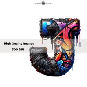 Graffiti Alphabet Letters & Numbers, Leather Alphabet PNG, Urban ...