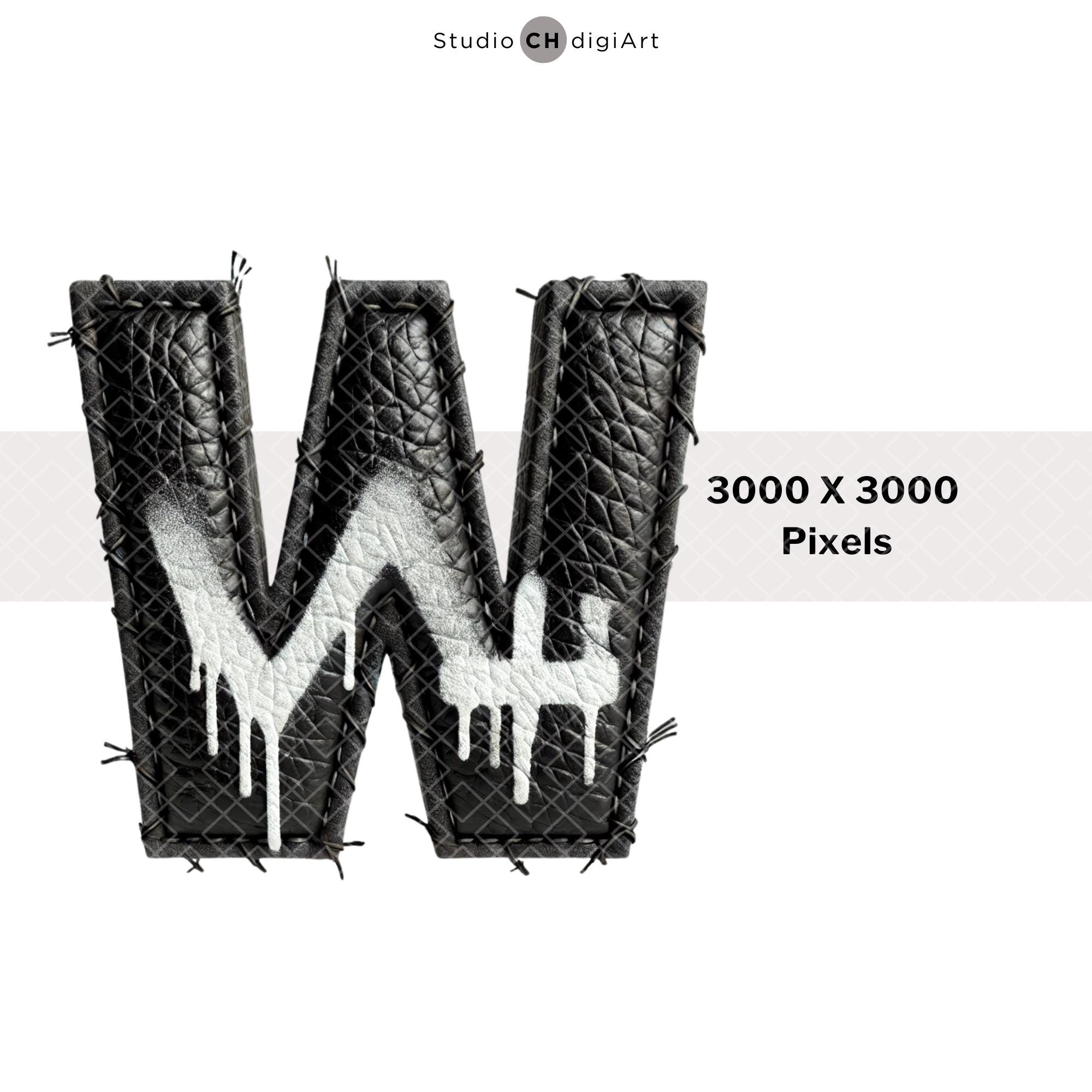 Black and White Graffiti Alphabet Letters & Numbers, Leather Alphabet ...