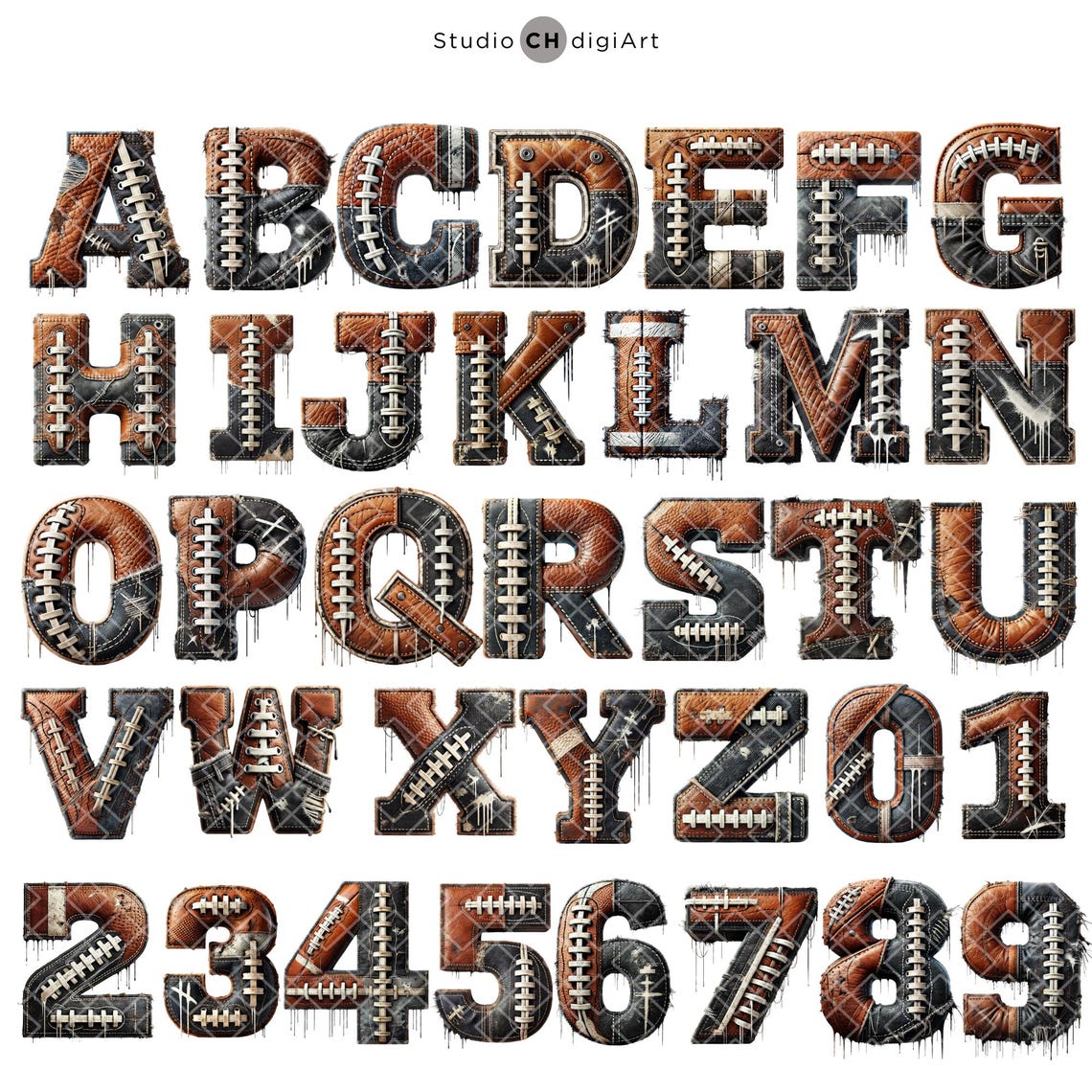 American Football Alphabet PNG, 3D Football Font, Football Letter ...
