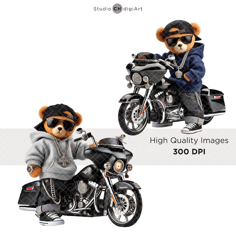 Biker Bear Clipart - 24 Motorbike Pngs, 3D Teddy Bear Motorcycle ...