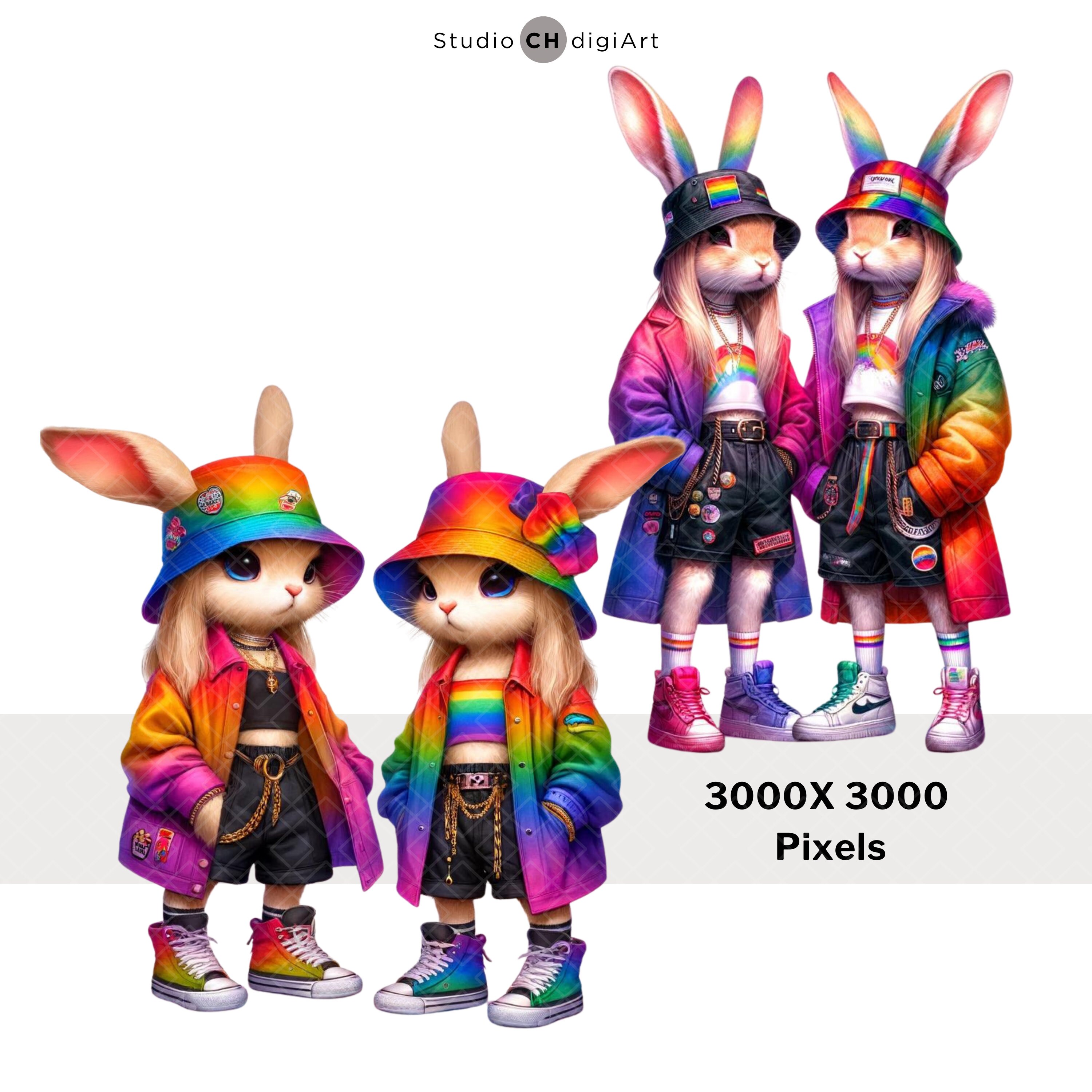 Pride Bunny Clipart, Cute Bunny PNG, Hip Hop Bunny PNG, Bunny ...