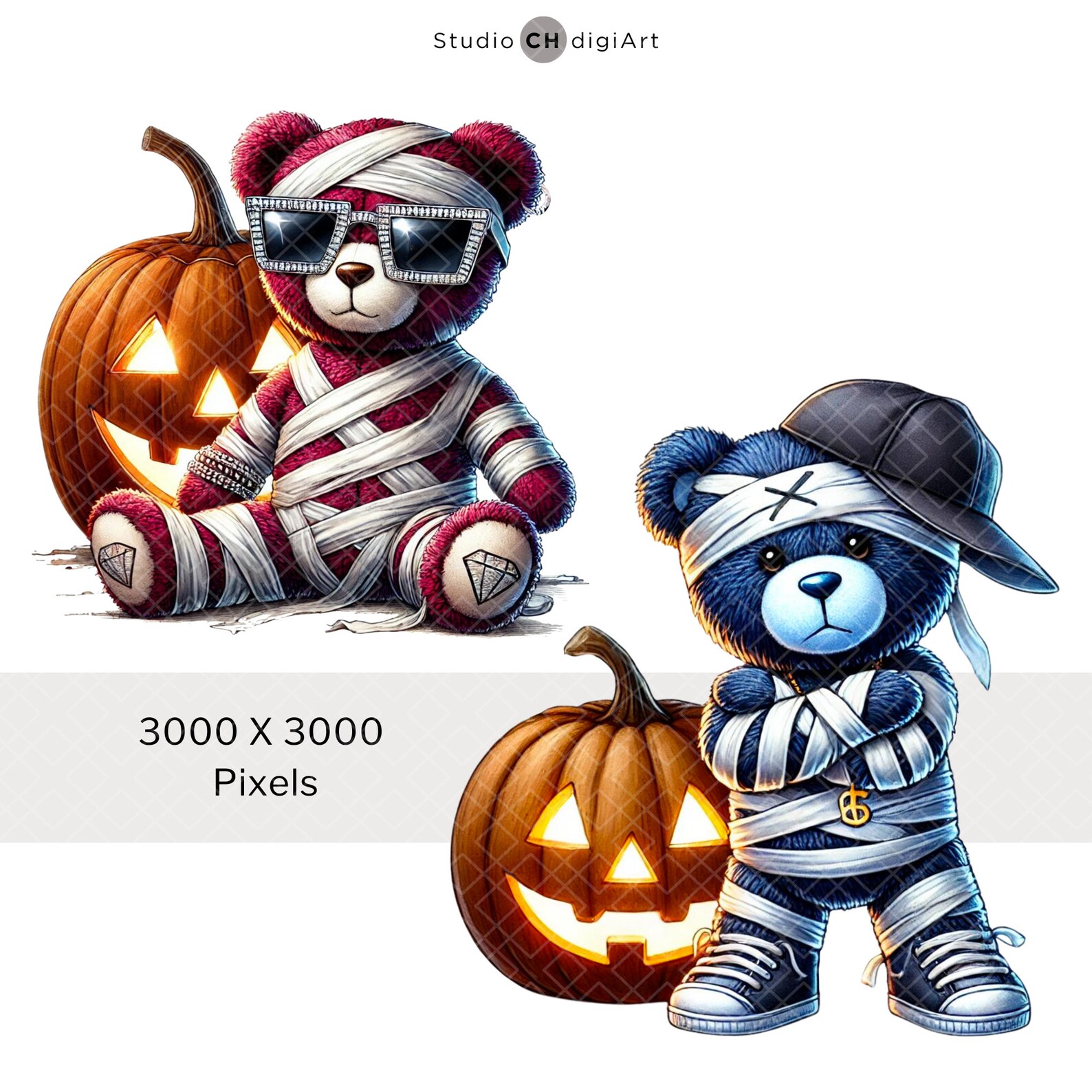 Hip Hop Mummy Bear Clipart, 28 Mummy Bear PNG, Halloween Clipart ...