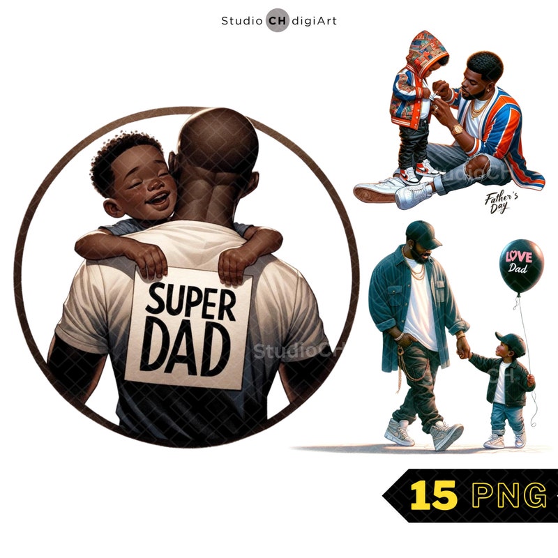 Black Father Clipart - Etsy