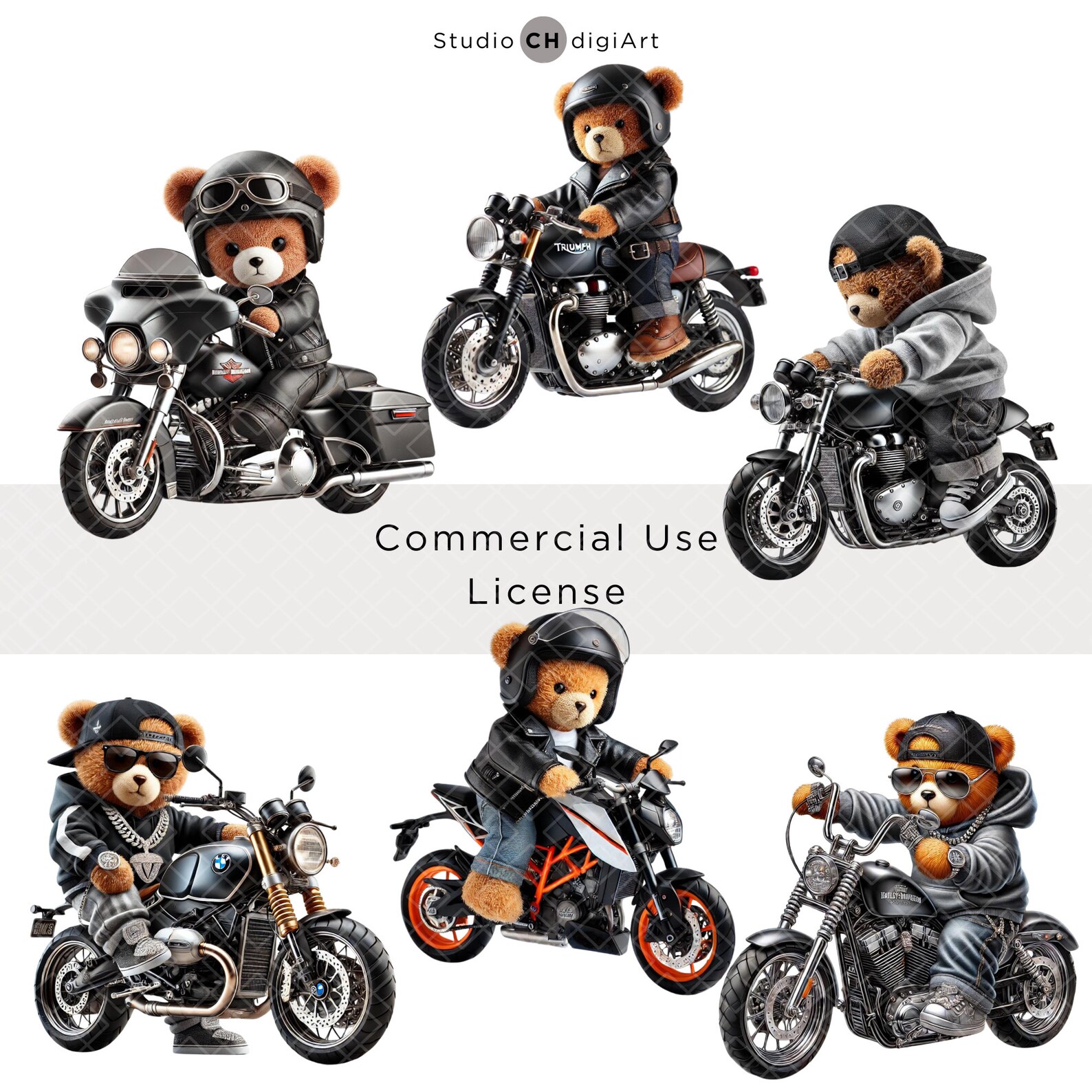 Biker Bear Clipart - 24 Motorbike Pngs, 3D Teddy Bear Motorcycle ...