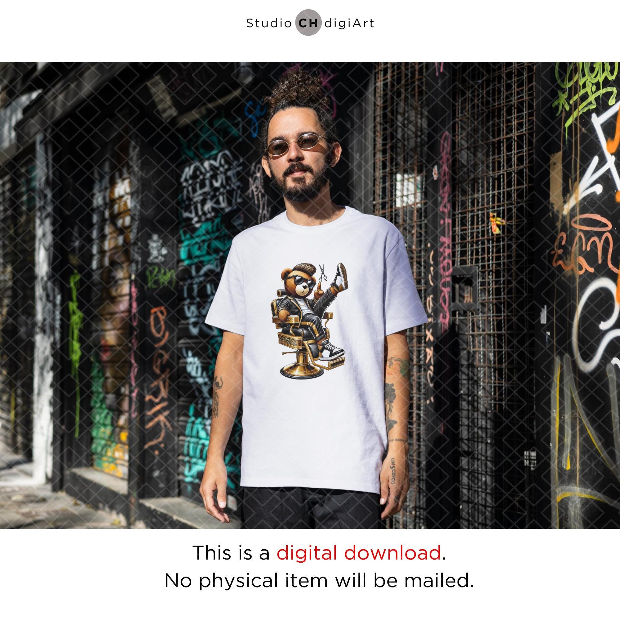 Hip Hop Teddy Bear Barber Clipart, Barber Vintage, Barber PNG, Barber ...