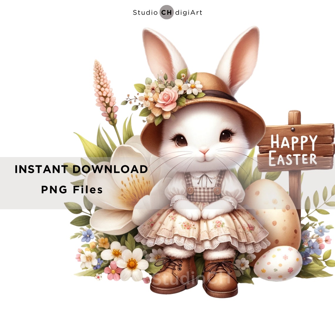 Vintage Easter Clipart, 15 High Quality PNG, Easter Clipart,easter Png ...