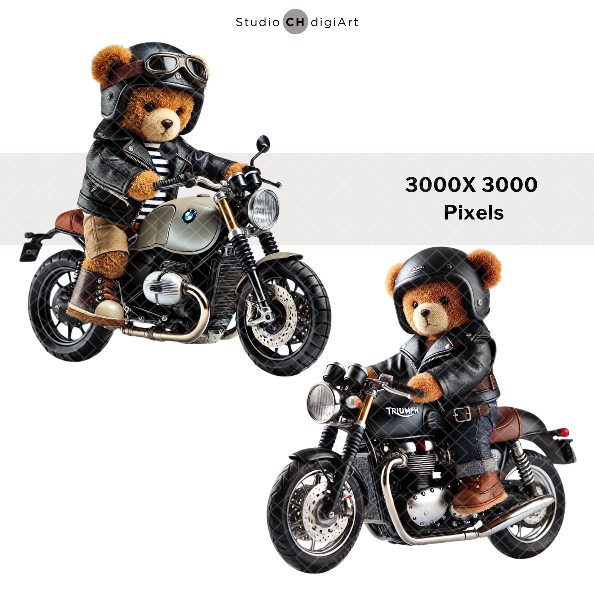 Biker Bear Clipart - 24 Motorbike Pngs, 3D Teddy Bear Motorcycle ...