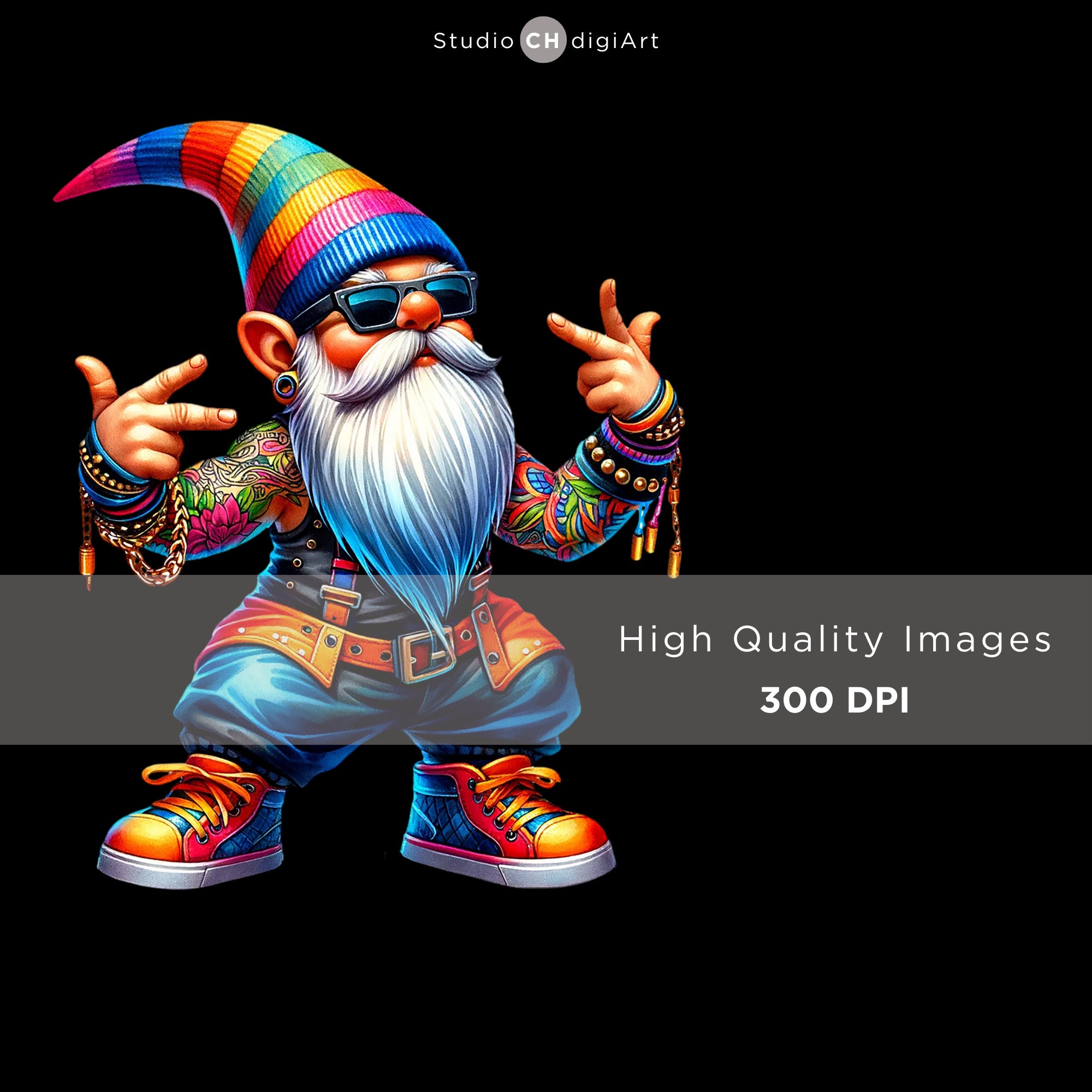 Hip Hop Gnomes Clipart, 24 PNG High Quality, Digital Download, Hip Hop ...