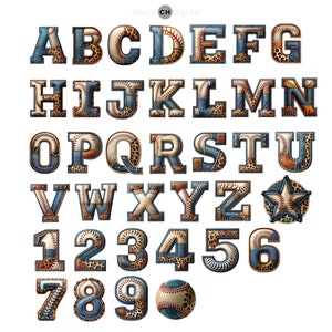 Baseball-leopard Alphabet PNG, 3D Baseball Font PNG, Baseball Letter ...
