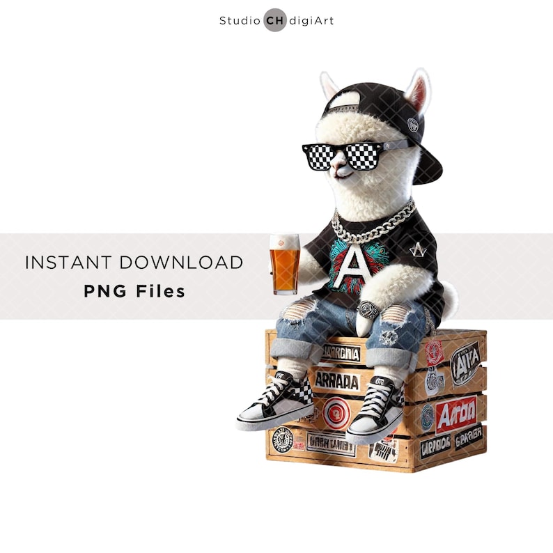 3D Hip Hop Graffiti Alpaca Clipart, Alpaca Clipart, Hip Hop PNG, Cool ...