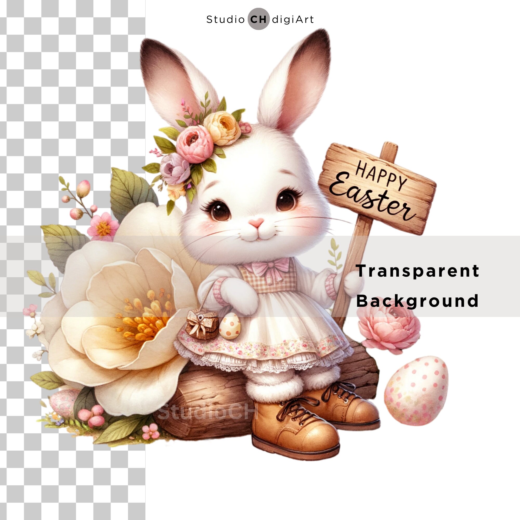 Vintage Easter Clipart, 15 High Quality PNG, Easter Clipart,easter Png ...