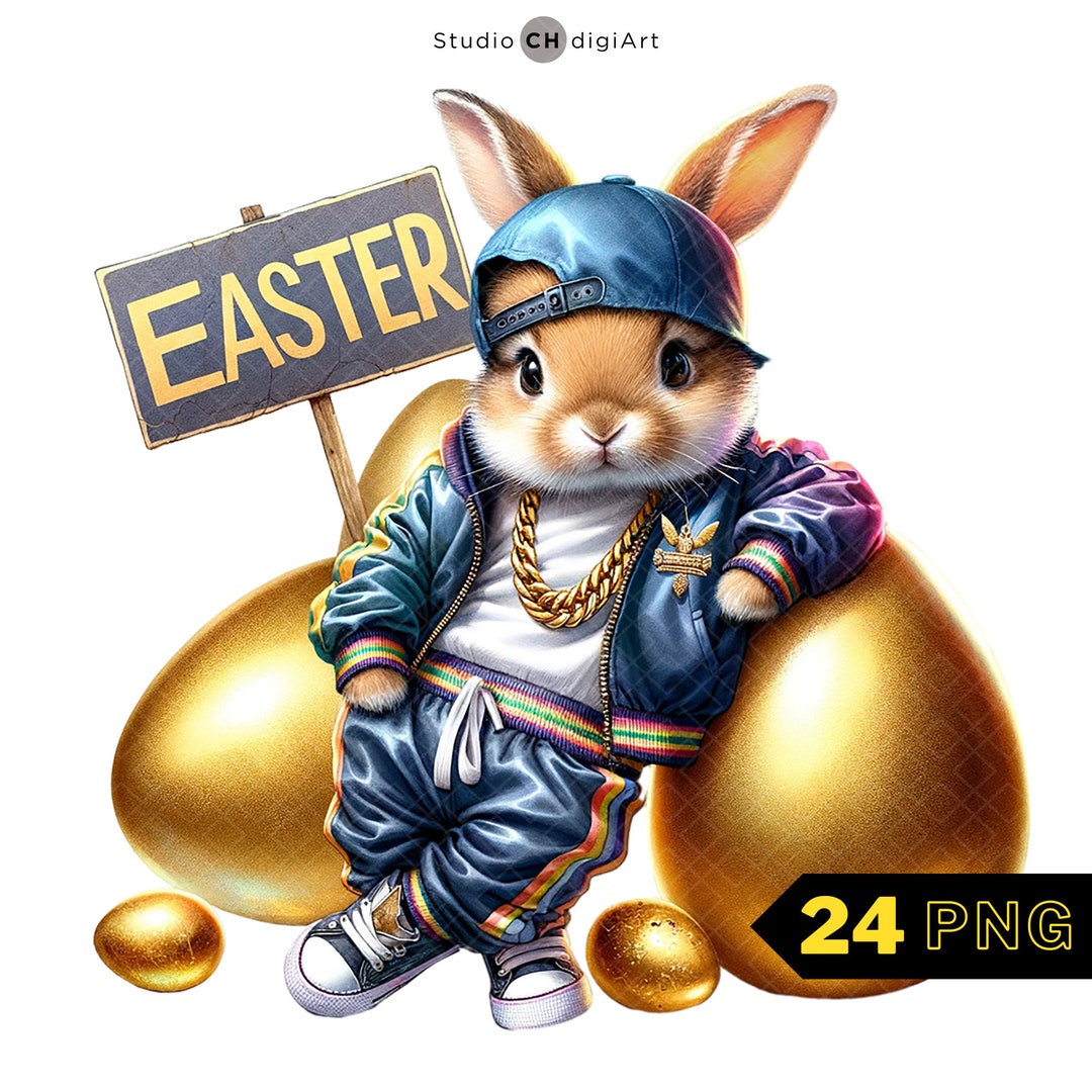 Hip Hop Easter Bunny Clipart, Easter Egg, Easter PNG ,easter Watercolor ...