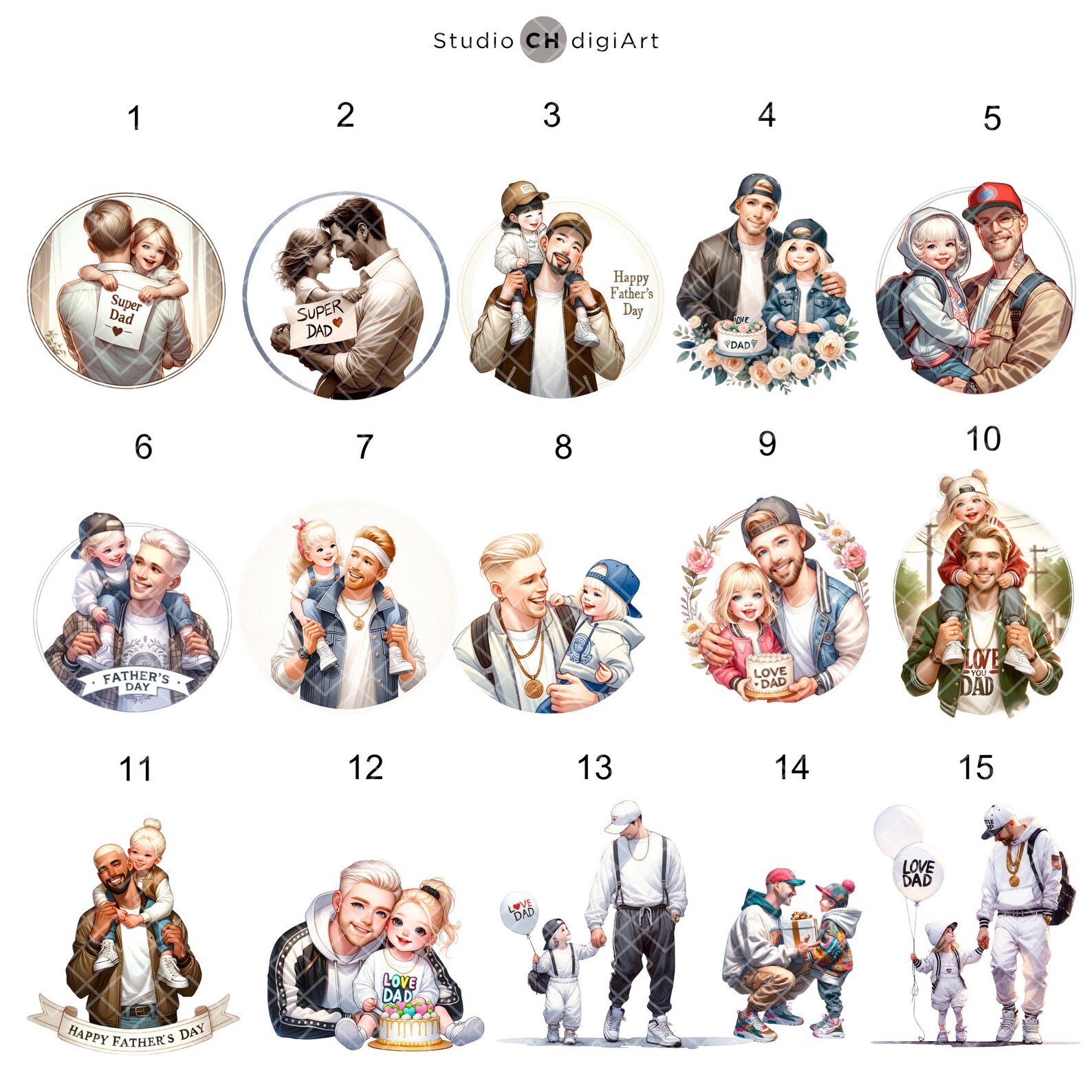 Hip Hop Father's Day Clipart, Dad and Daughter PNG, 15 Fatherhood PNG ...
