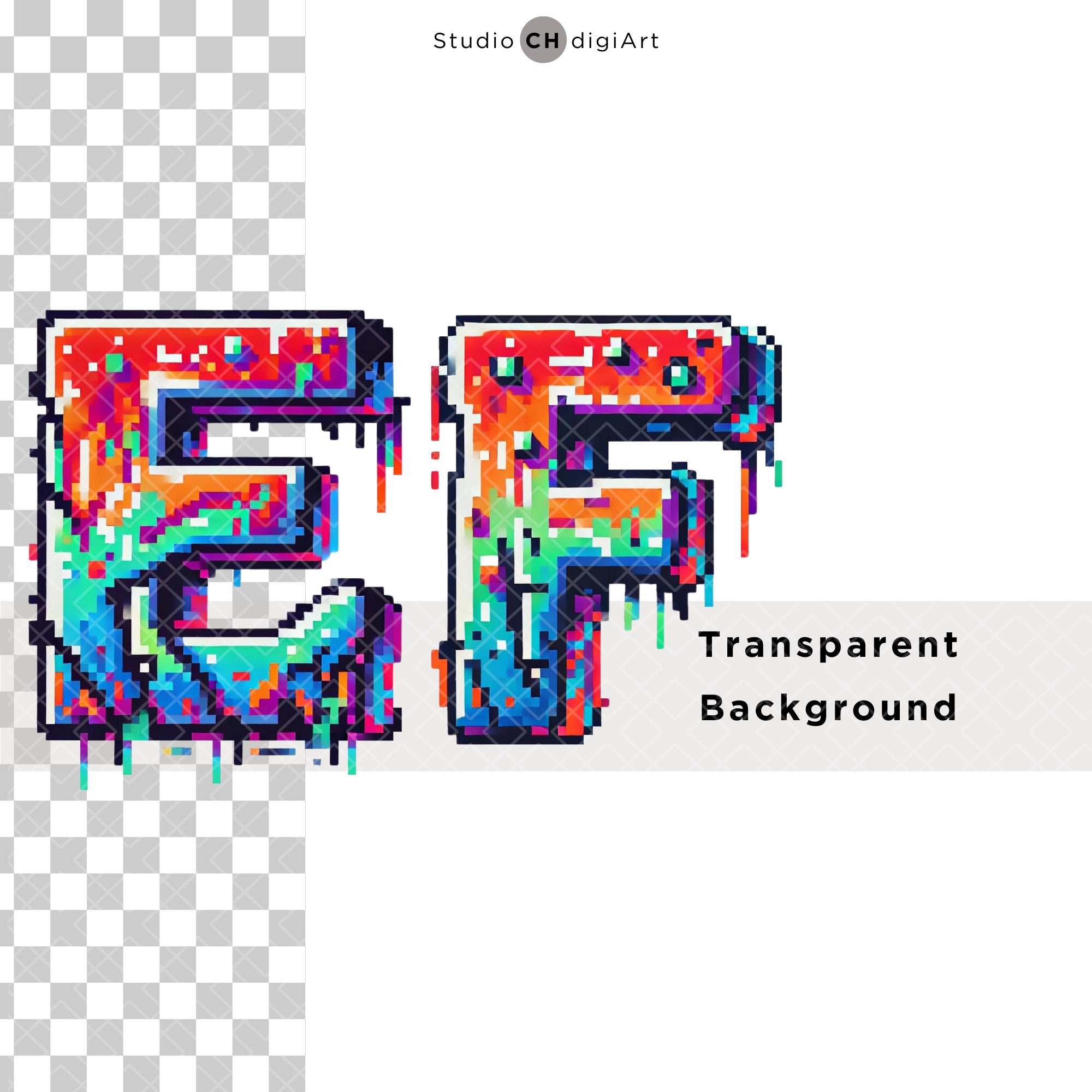 Pixel Graffiti Alphabet Letters & Numbers, Pixel Alphabet PNG, Graffiti ...