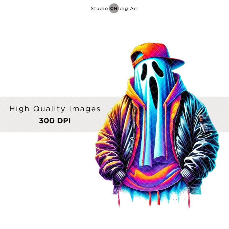 Hip Hop Ghost Clipart, 17 Halloween PNG, Halloween Watercolor, Ghost ...