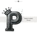 Black Crown Alphabet Letters & Numbers, Black Leather Alphabet, 3D ...