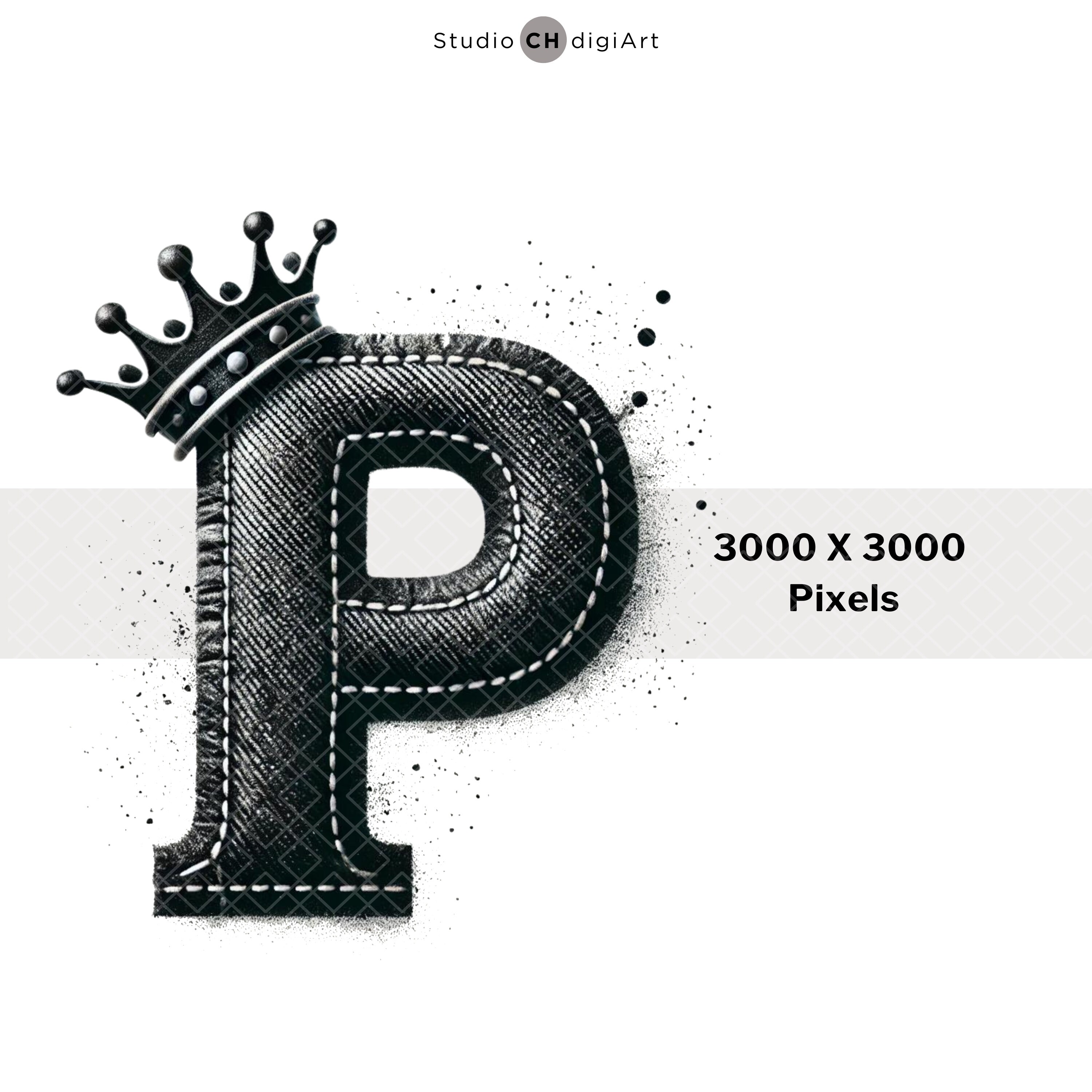 Black Crown Alphabet Letters & Numbers, Black Leather Alphabet, 3D ...