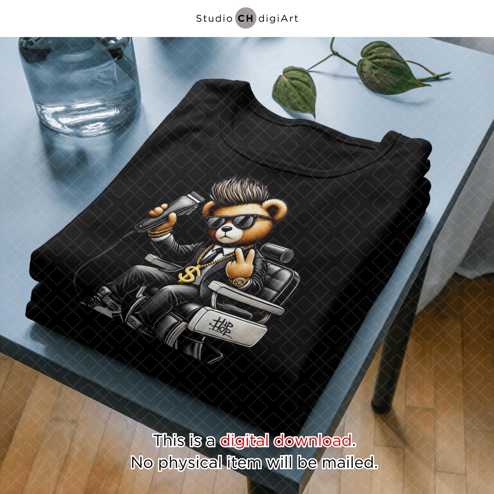 Hip Hop Teddy Bear Barber Clipart, Barber Vintage, Barber PNG, Barber ...
