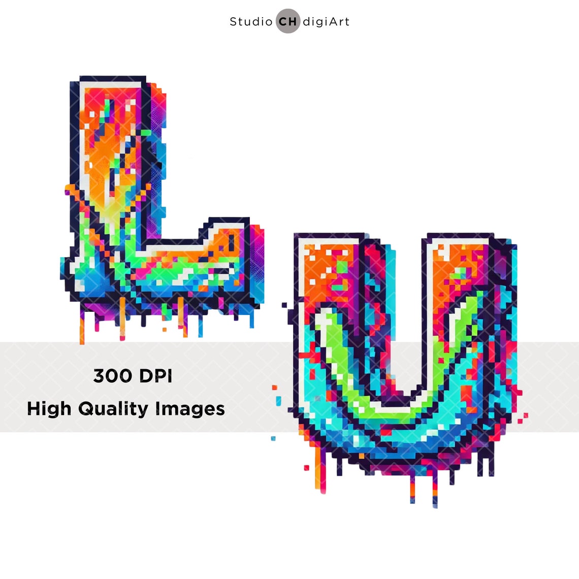 Pixel Graffiti Alphabet Letters & Numbers, Pixel Alphabet PNG, Graffiti ...