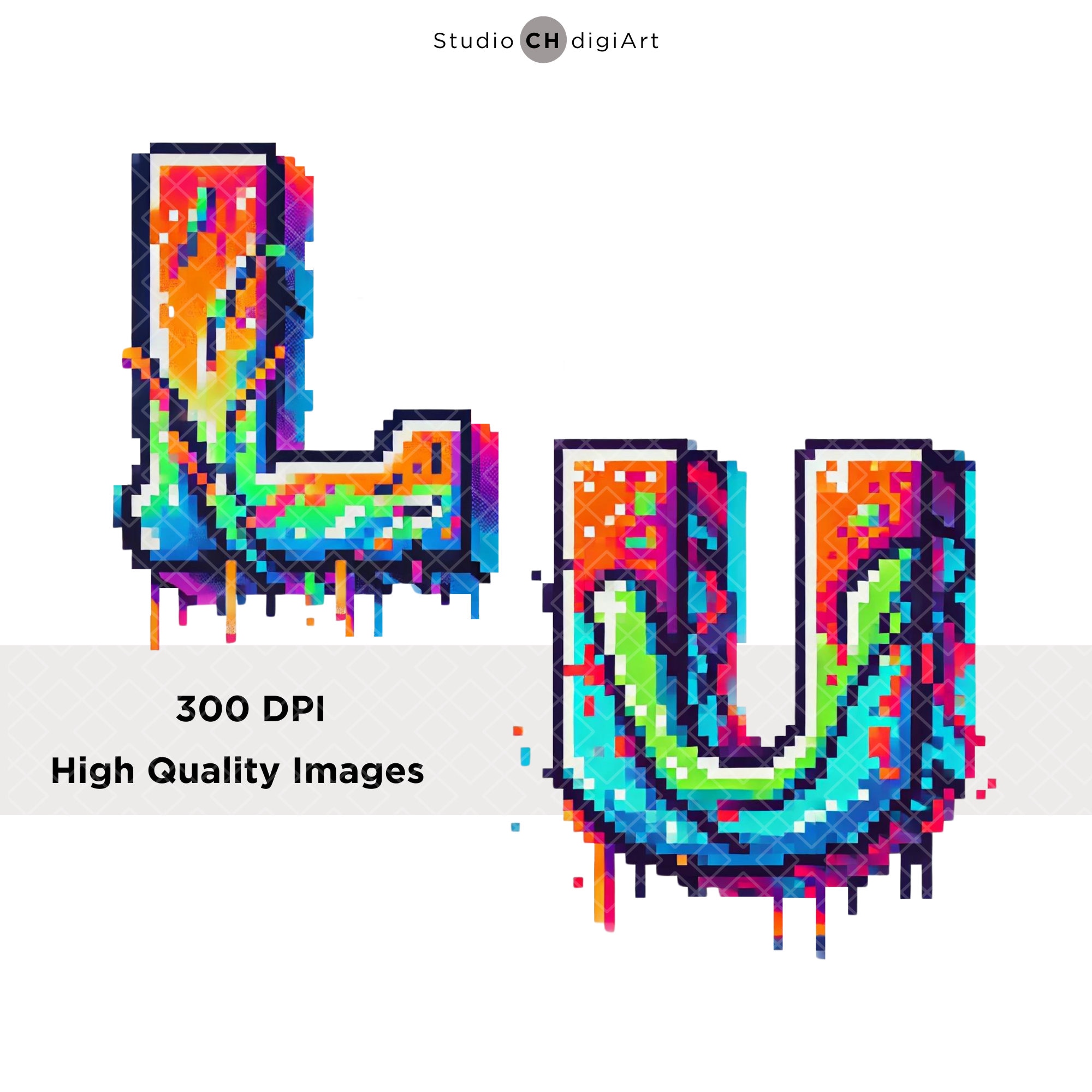 Pixel Graffiti Alphabet Letters & Numbers, Pixel Alphabet PNG, Graffiti ...