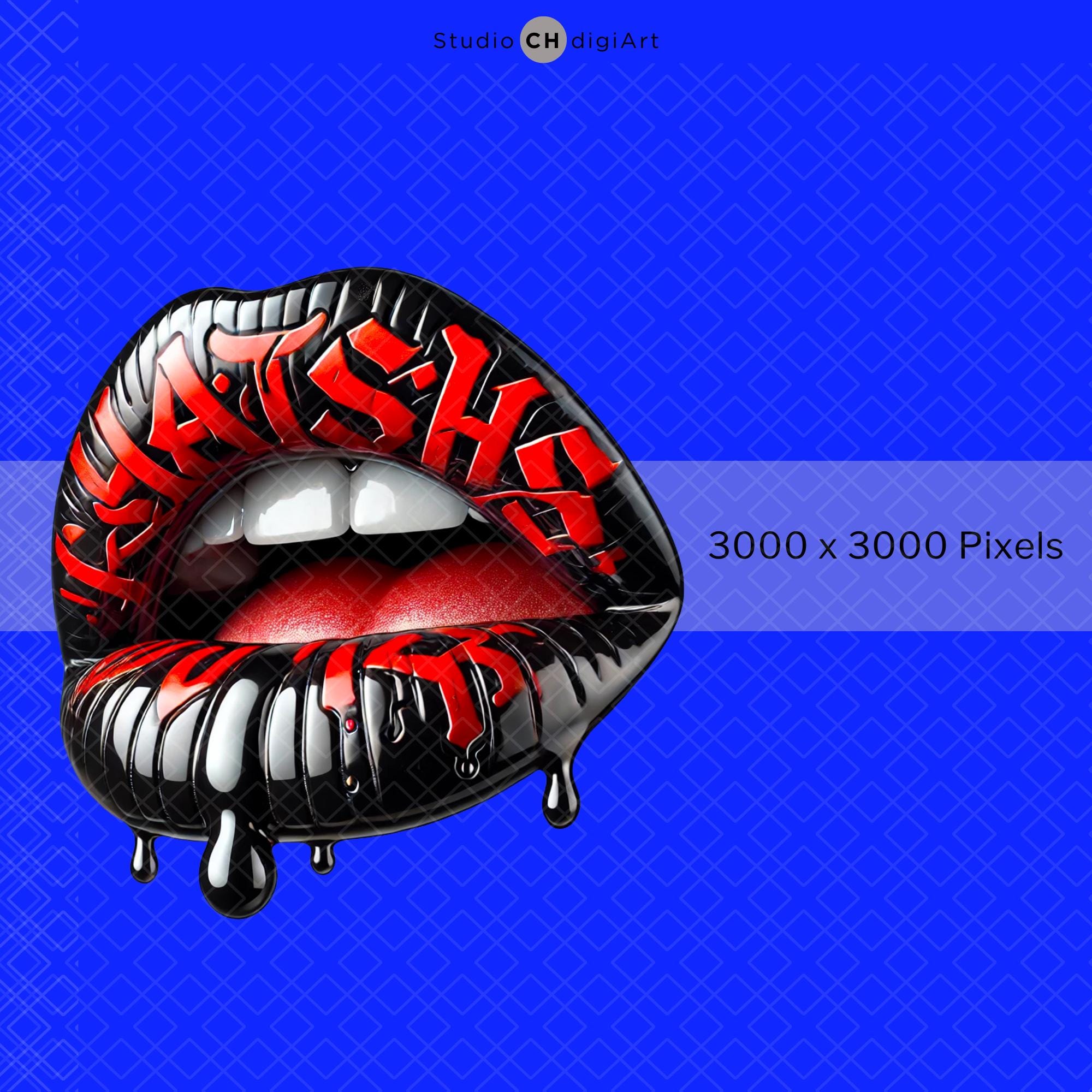 Graffiti Dripping Lips Clipart - Trendy Digital Download, Cool Craft ...
