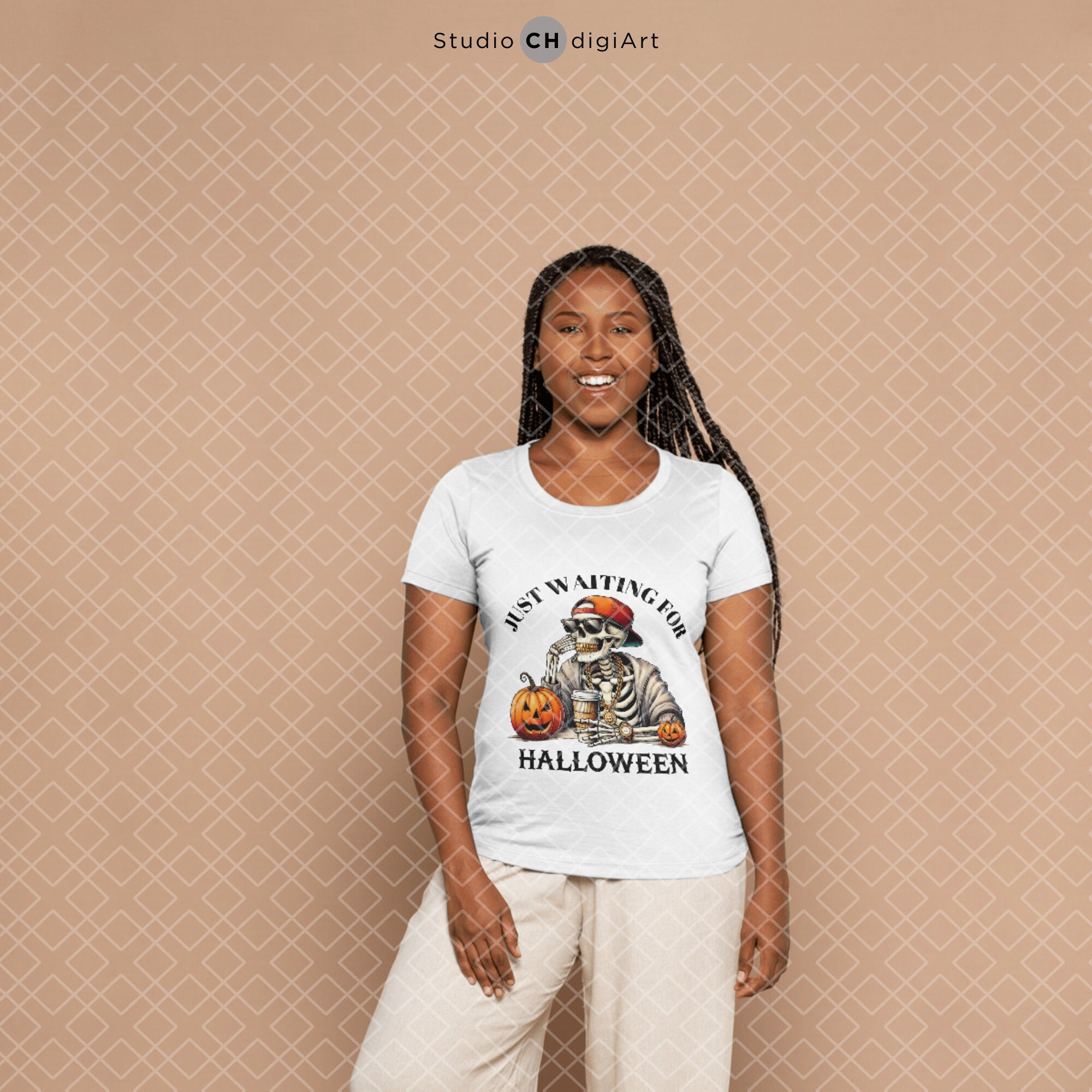 Hip Hop Skeleton Clipart, Just Waiting for Halloween PNG, Halloween ...