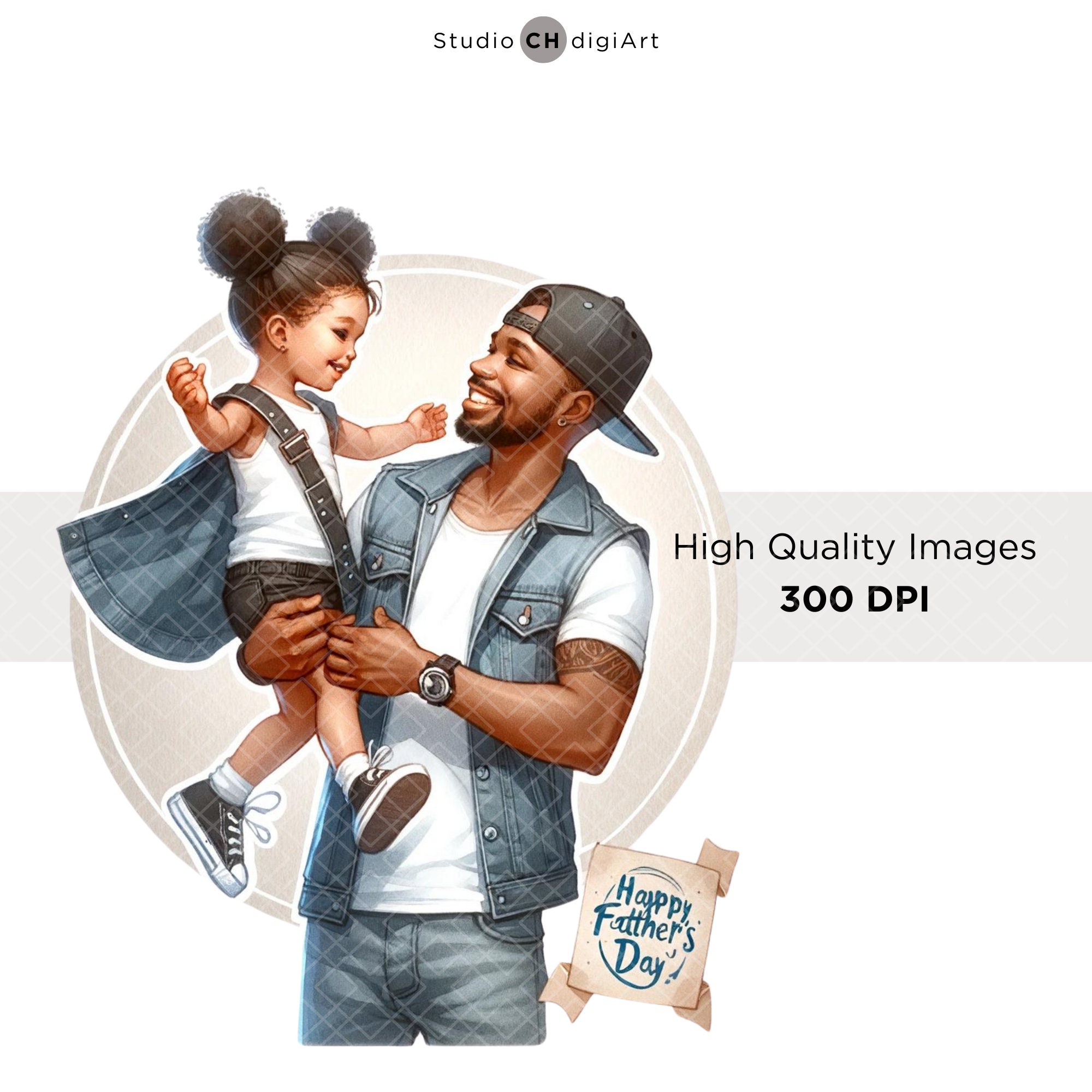 Black Father's Day Clipart, Dad and Daughter PNG, Fatherhood PNG, Daddy ...