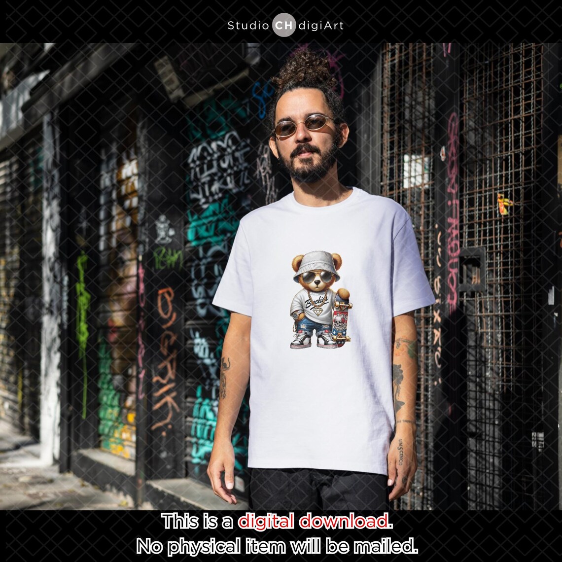 Hip Hop Skateboard Bear Clipart, 3D Teddy Bear Clipart, Teddy Bear PNG, Hip Hop PNG, Gangster ...