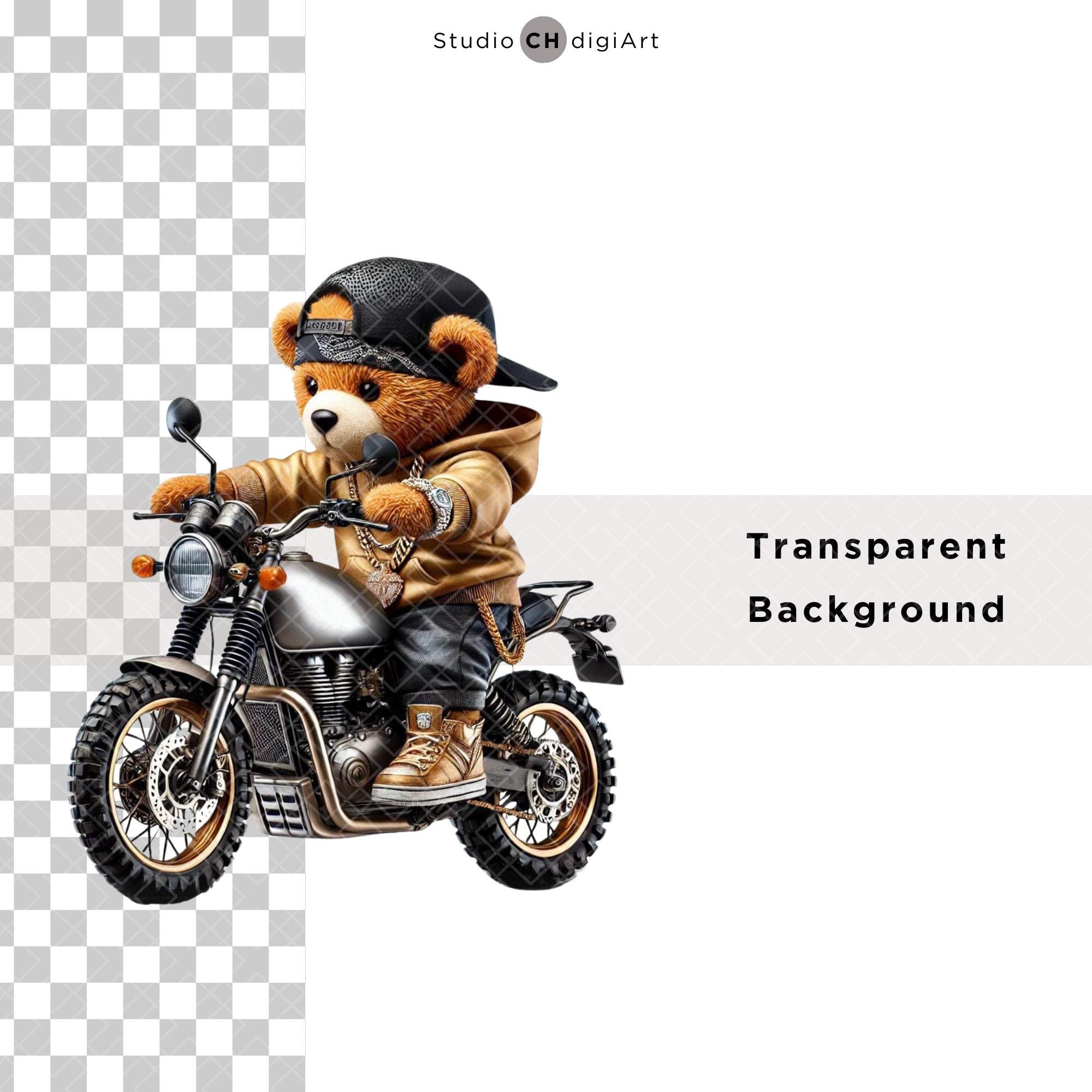 Biker Bear Clipart - 24 Motorbike Pngs, 3D Teddy Bear Motorcycle ...
