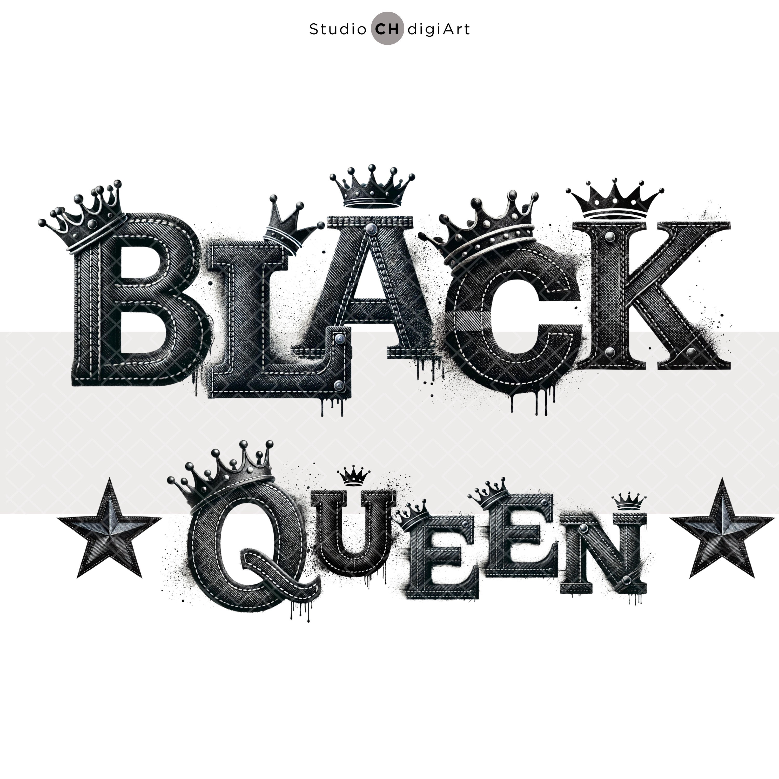 Black Crown Alphabet Letters & Numbers, Black Leather Alphabet, 3D ...