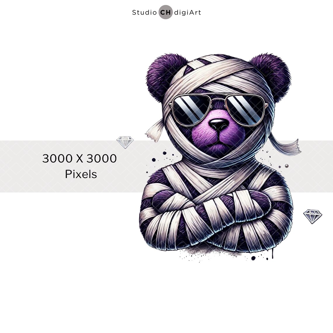 Hip Hop Mummy Bear Clipart, 12 Mummy Bear PNG, Halloween Clipart ...