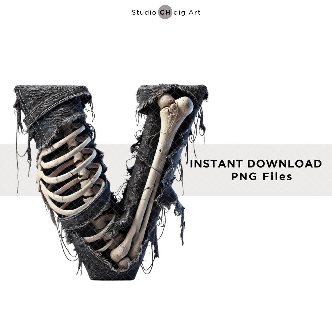 3D Skeleton Alphabet, 3D Halloween Font, Black Denim Alphabet, Skeleton ...