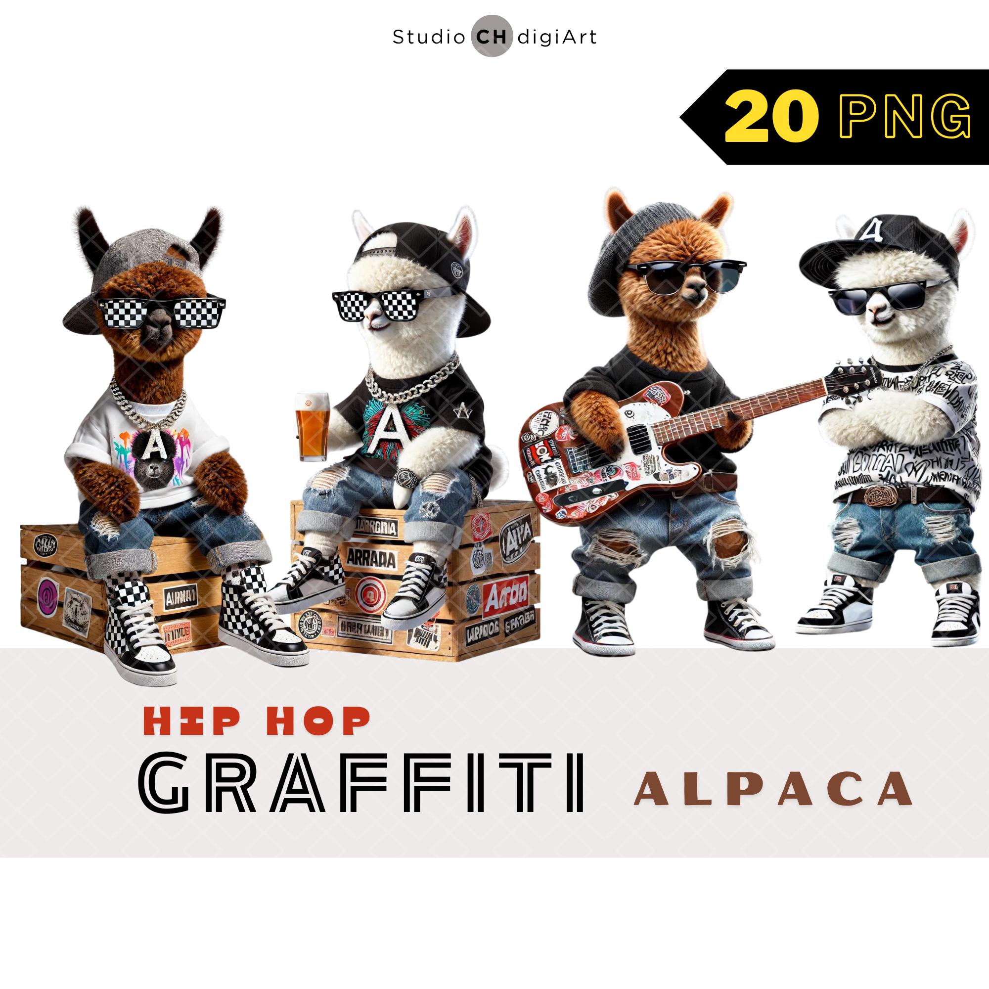 3D Hip Hop Graffiti Alpaca Clipart, Alpaca Clipart, Hip Hop PNG, Cool ...