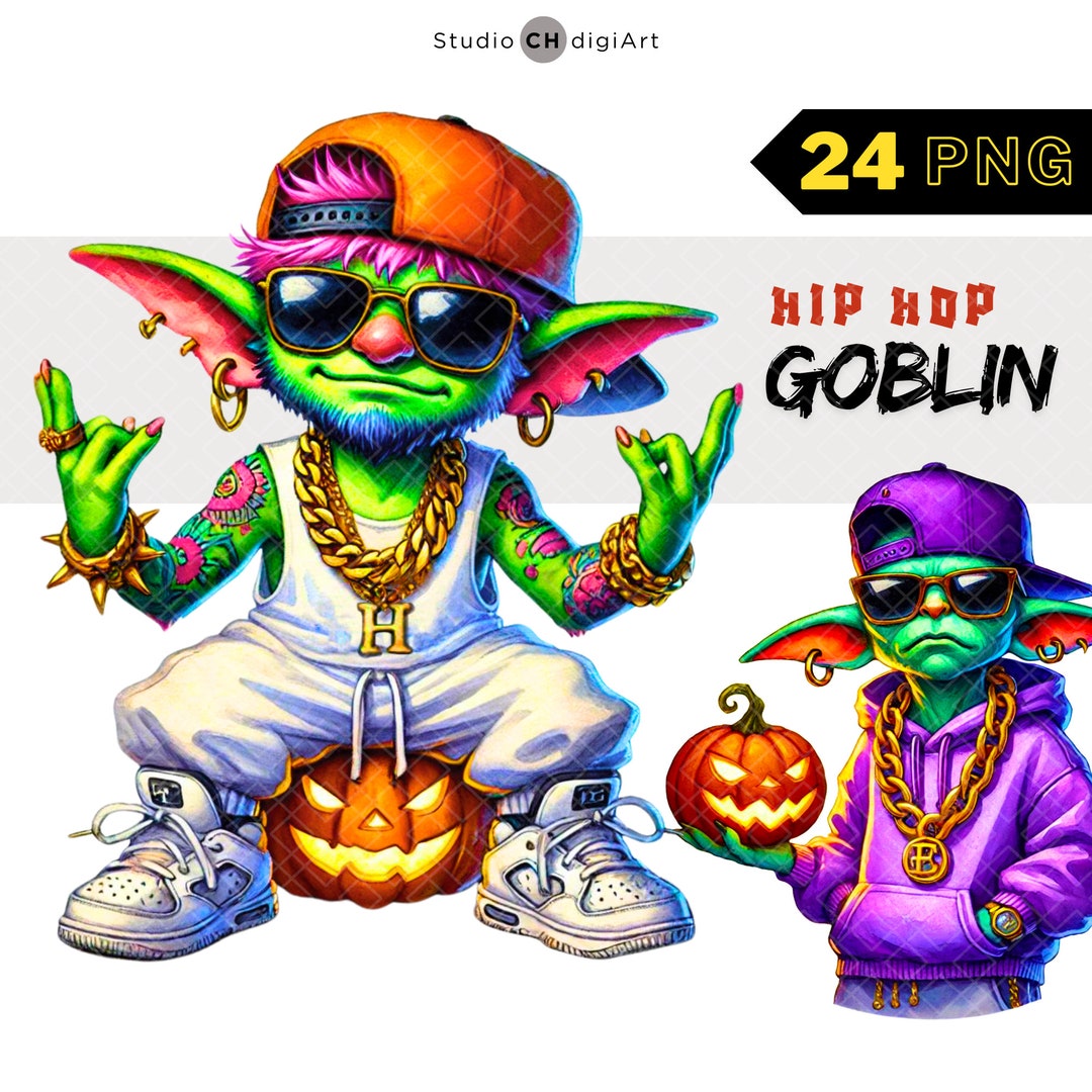 Hip Hop Goblin Clipart, 24 Halloween PNG, Goblin Graphics, Halloween ...